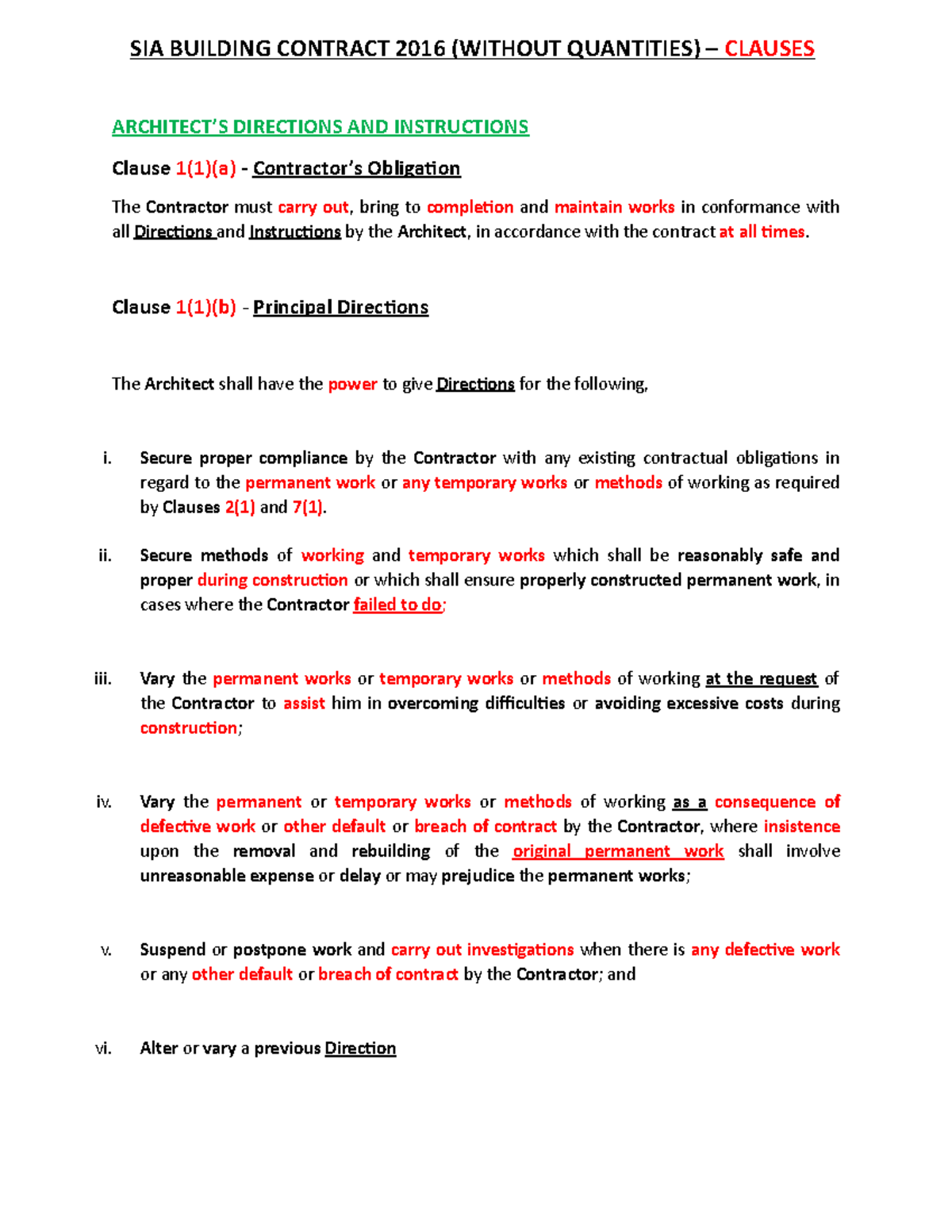BPM105 Architect's Directions & Instructions Compliance Guide - Studocu