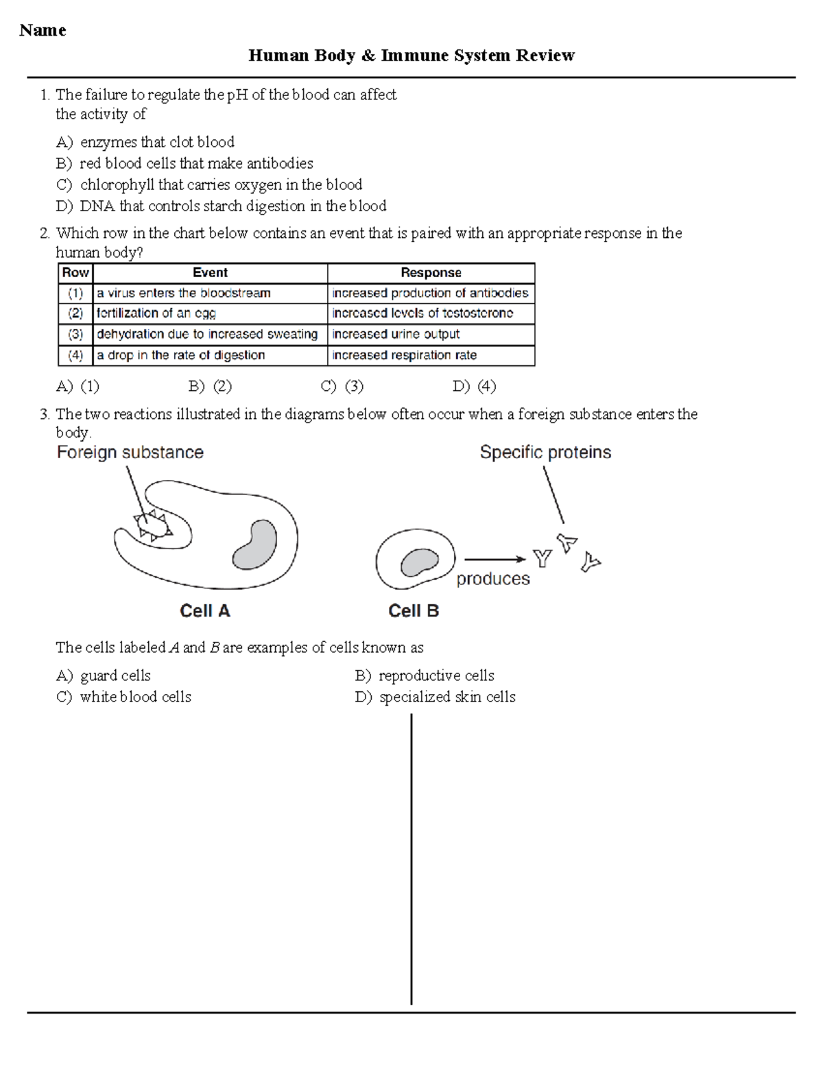 Biology 101: Human Body & Immune System Review Notes - Studocu