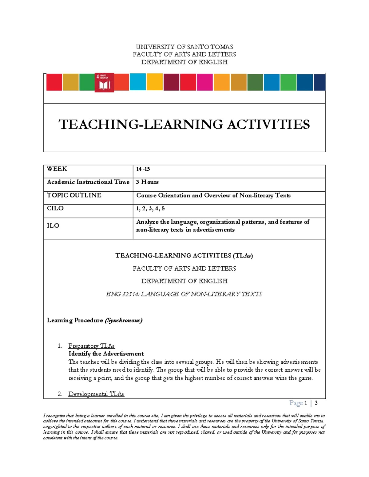 WEEK 16 ACTIVITIES - ENG 32514: LANGUAGE OF NON-LITERARY TEXTS - Studocu