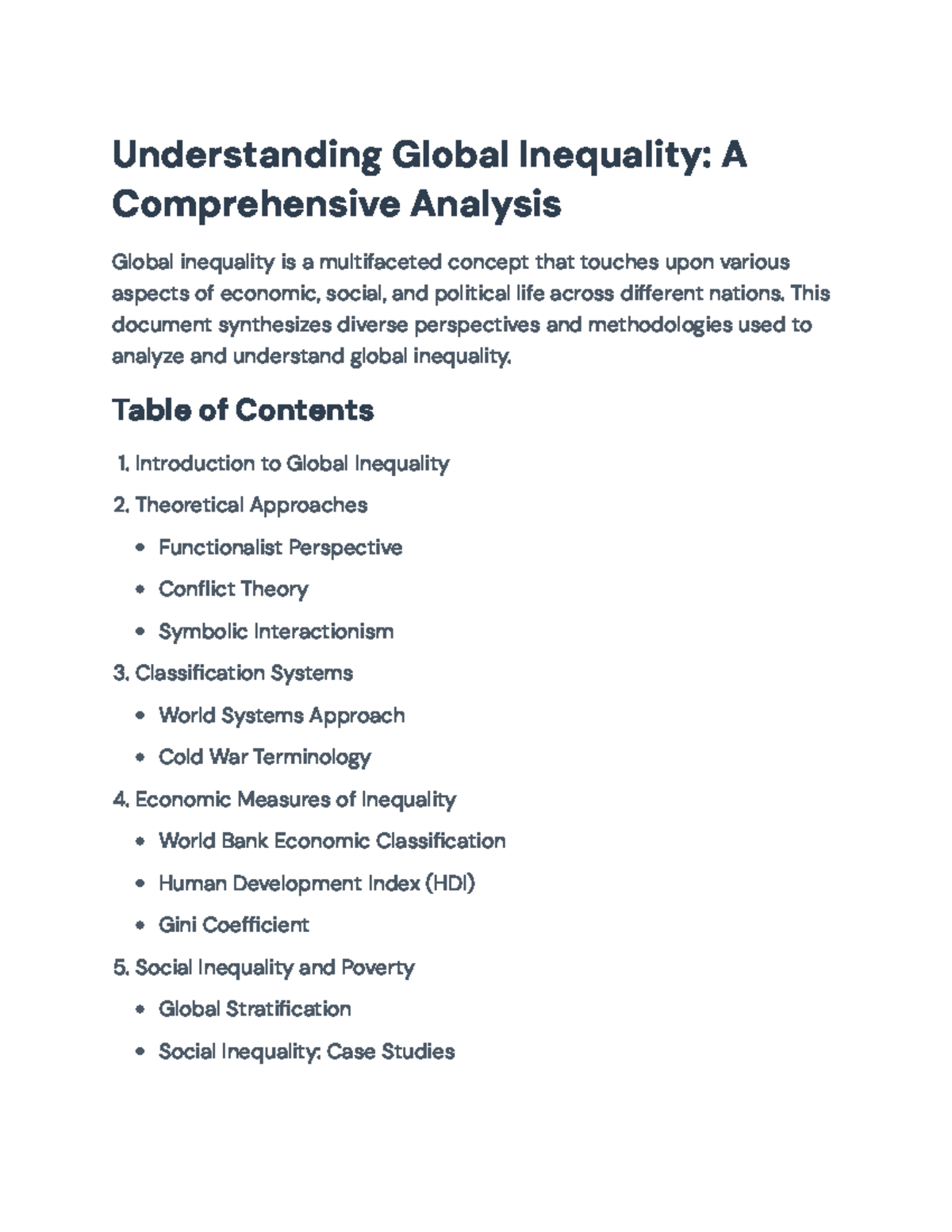 Understanding Global Inequality: Comprehensive Analysis of Factors (SOC ...