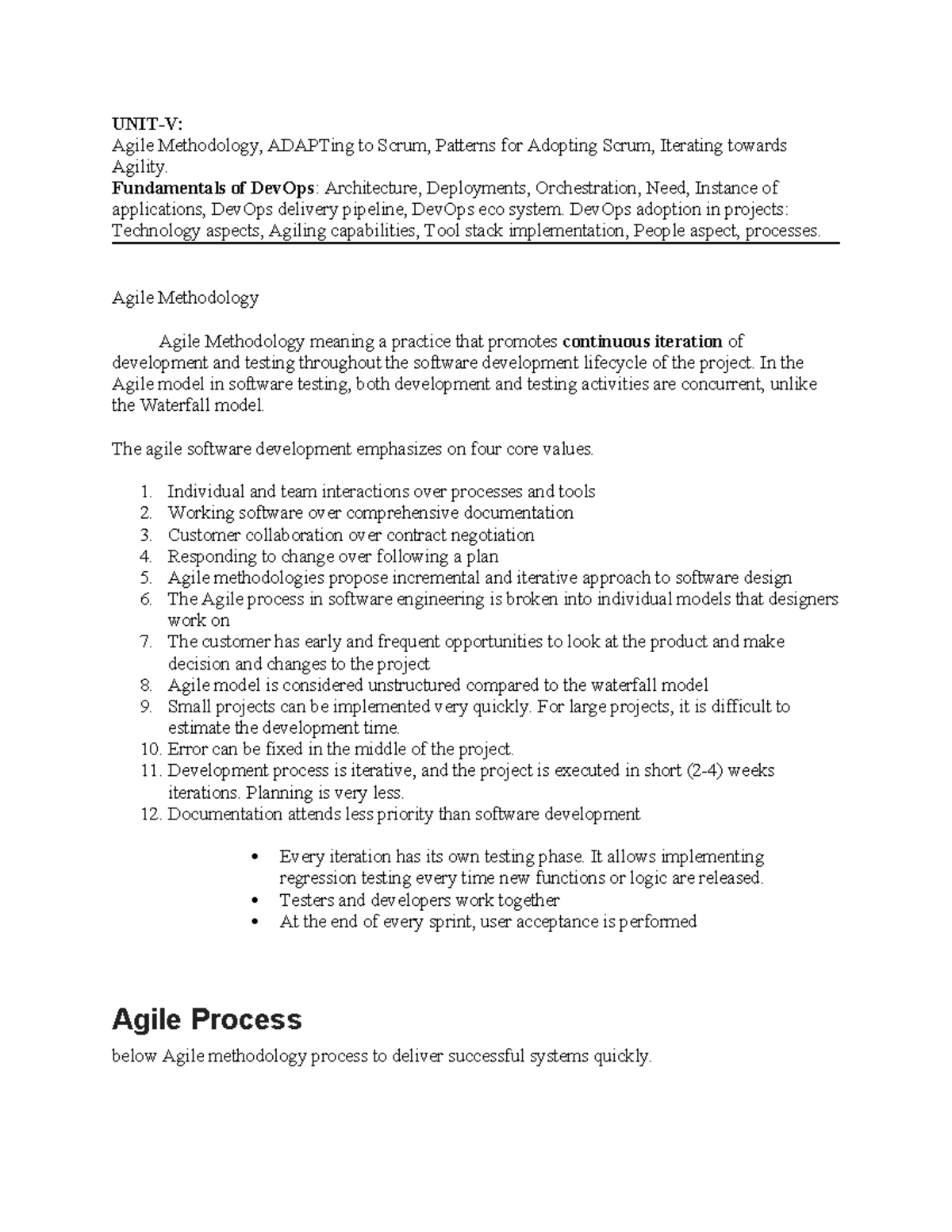 SPM UNIT-5: Agile Methodologies & DevOps Practices - CSE JNTUK R20 ...