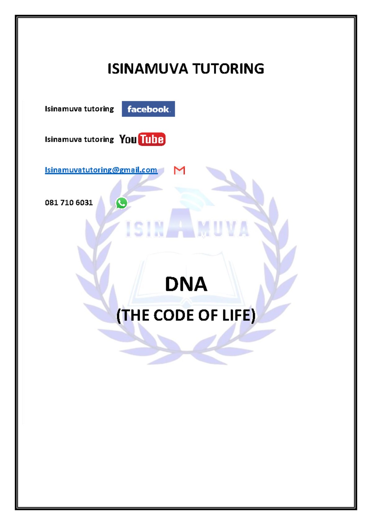 DNA Grade 12 - Comprehensive Study Material for Paper 2 - Studocu
