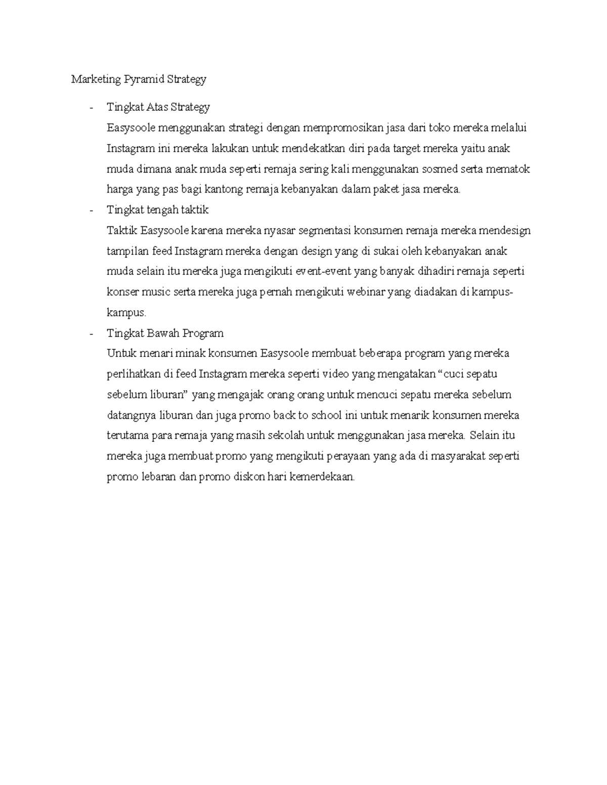 Strategi Pemasaran Piramida untuk Target Remaja di Instagram - Studocu