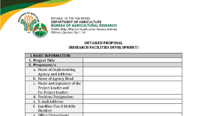 RESEARCH FACILITIES DEVELOPMENT PROPOSAL: DETAILED PLAN - Studocu
