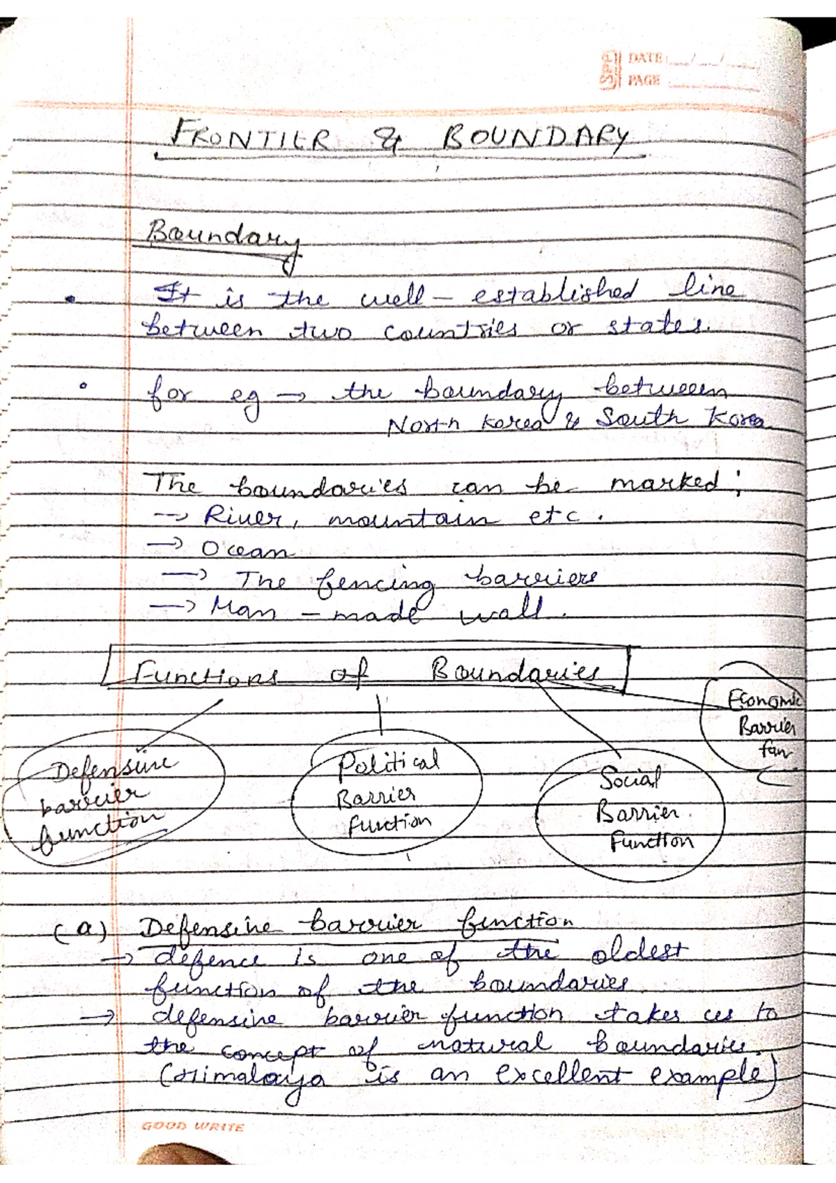 Frontier and boundary with differences - Geography - Studocu