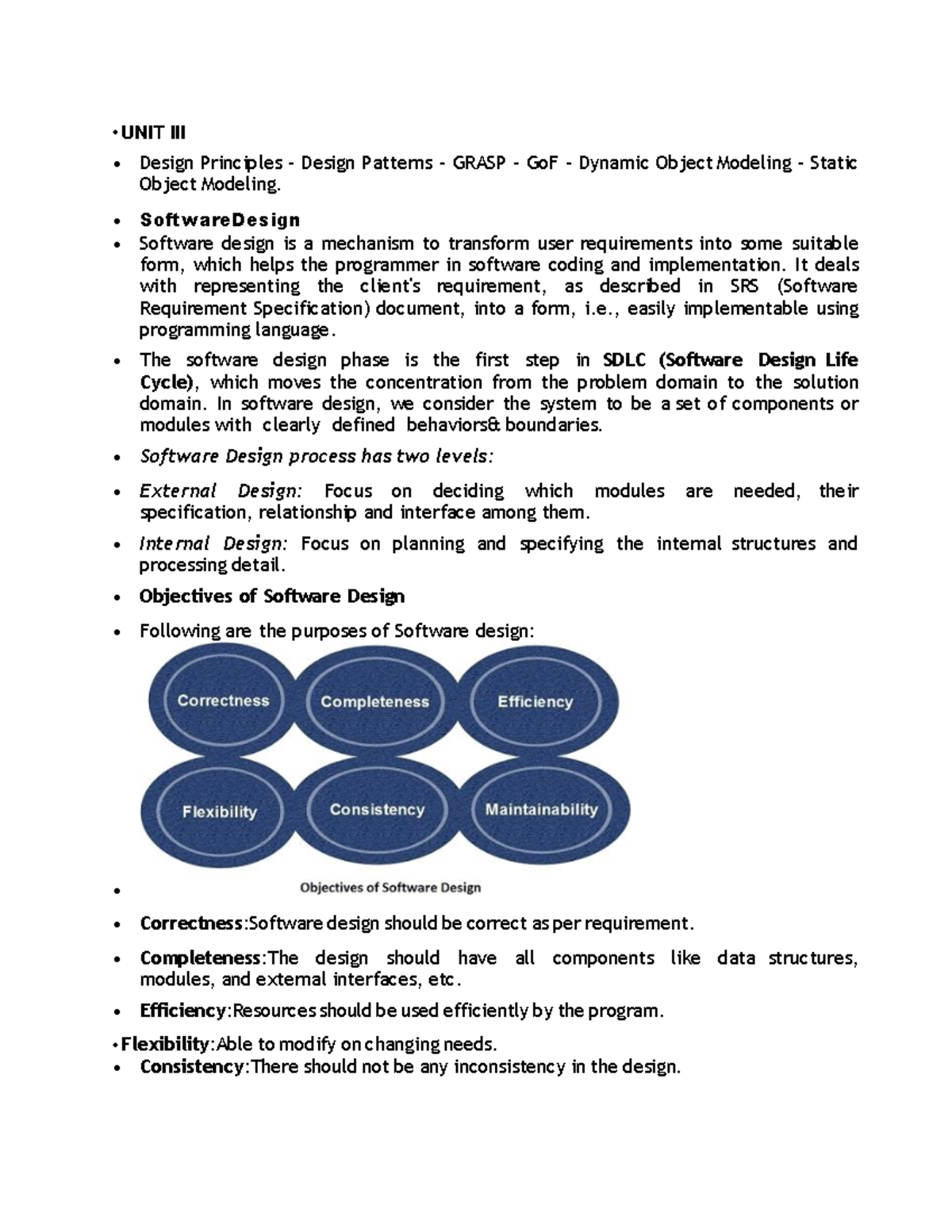 OOS 301 Unit 3: Software Design Principles and Patterns Overview - Studocu