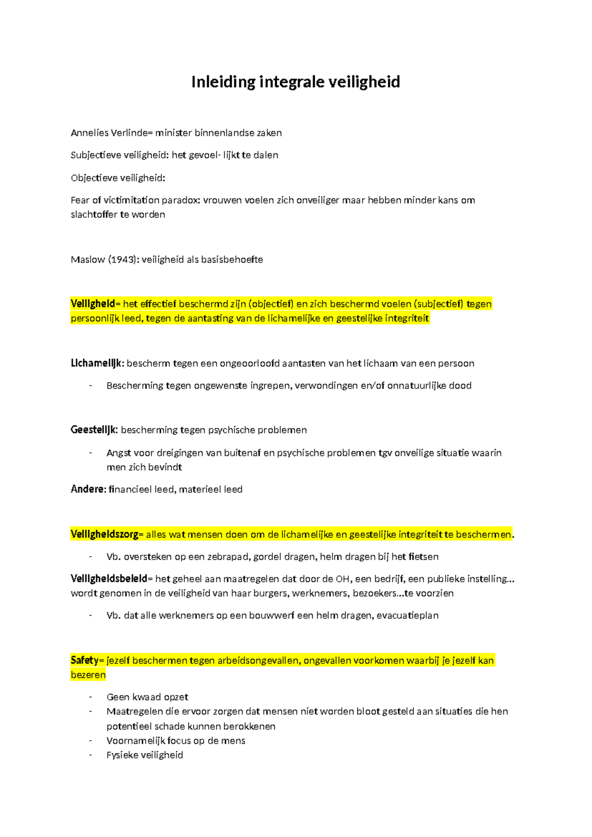 Inleiding integrale veiligheid - Inleiding integrale veiligheid ...
