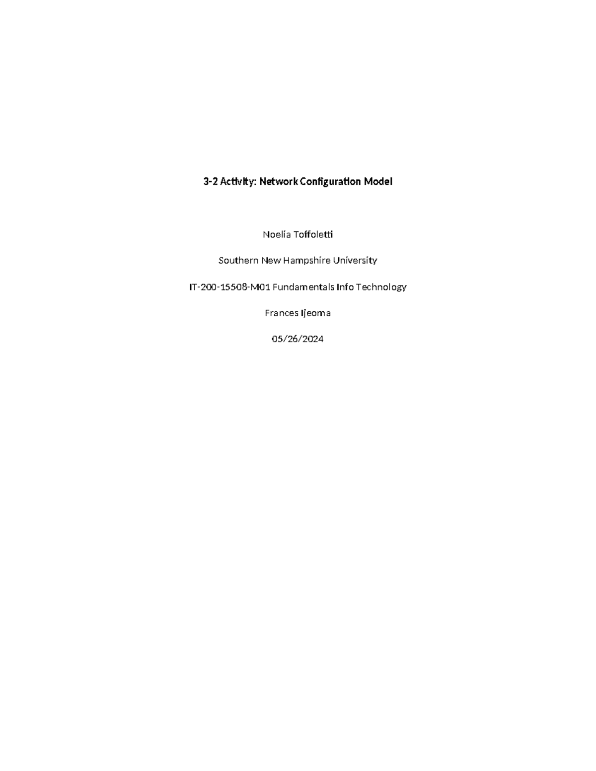 IT200 - Module 3-2: Network Configuration Activity and Concepts ...
