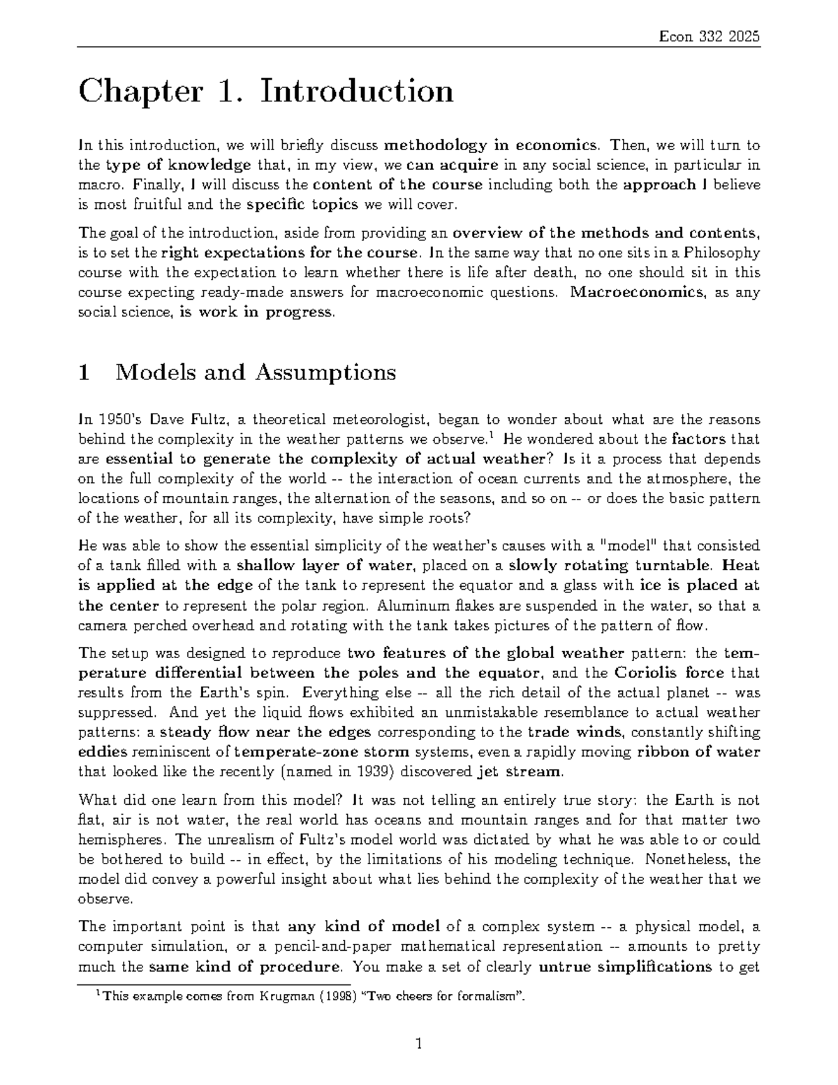 Econ 332 2025 Chapter 1: Introduction to Economic Methodology and ...