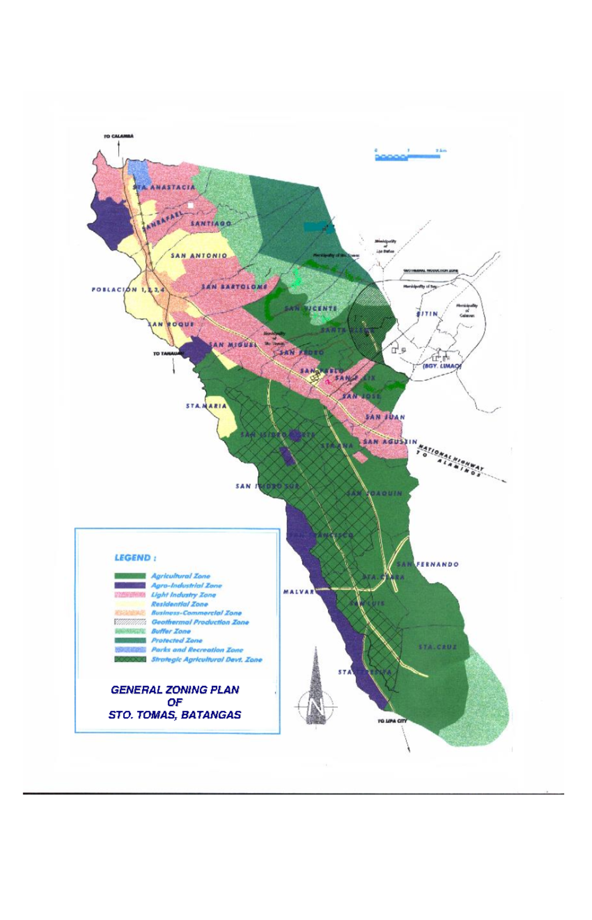 Zone Map of Sto. Tomas City, Batangas - Geothermal Production Zones ...