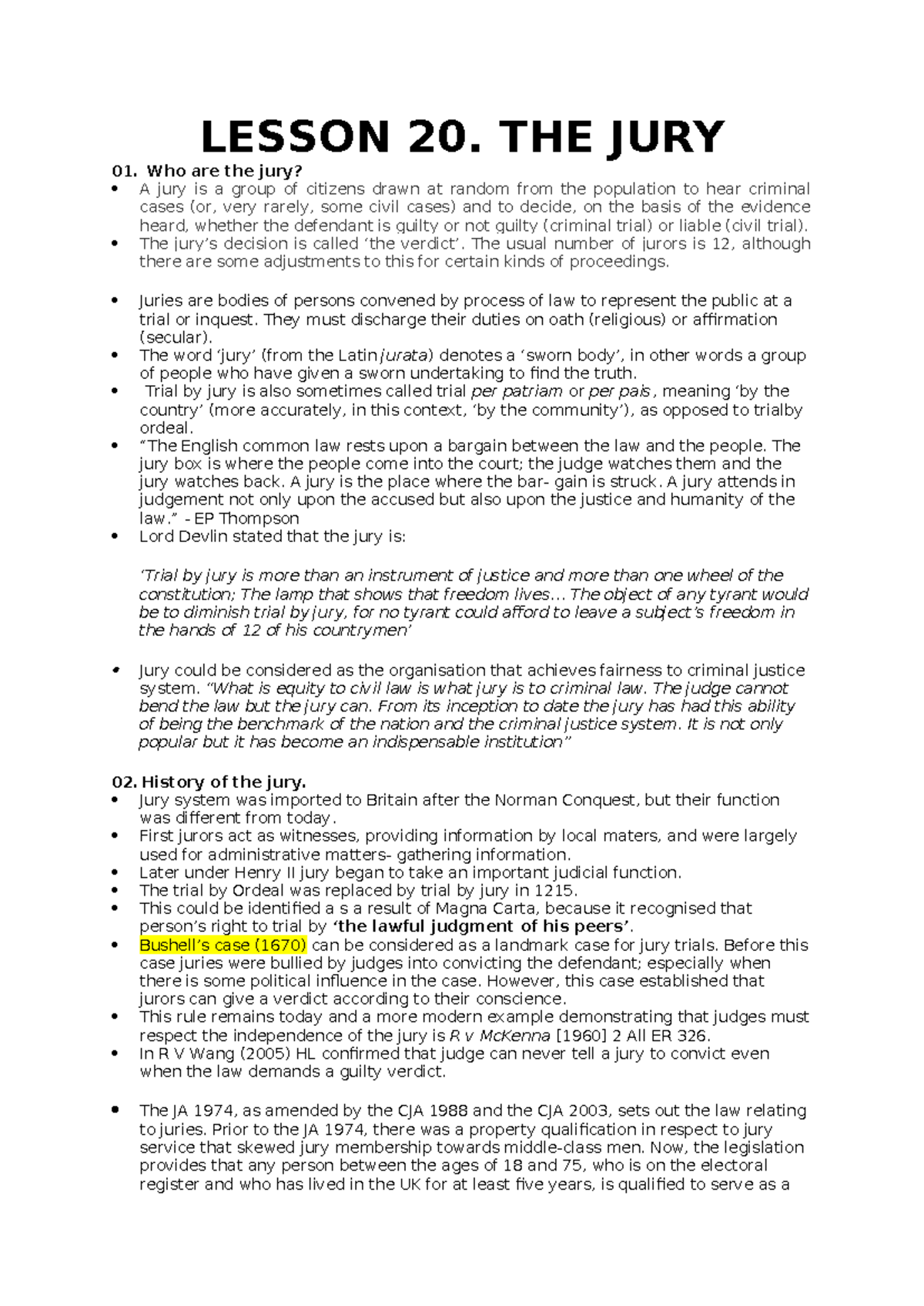 JURY NOTE - Lesson 20: Understanding the Role and History of Juries ...