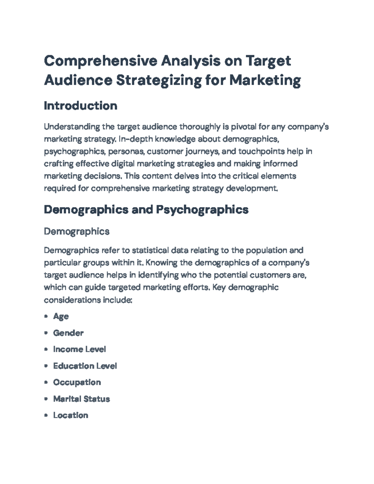 Final Exam MKT 101: Target Audience Analysis & Marketing Strategies ...