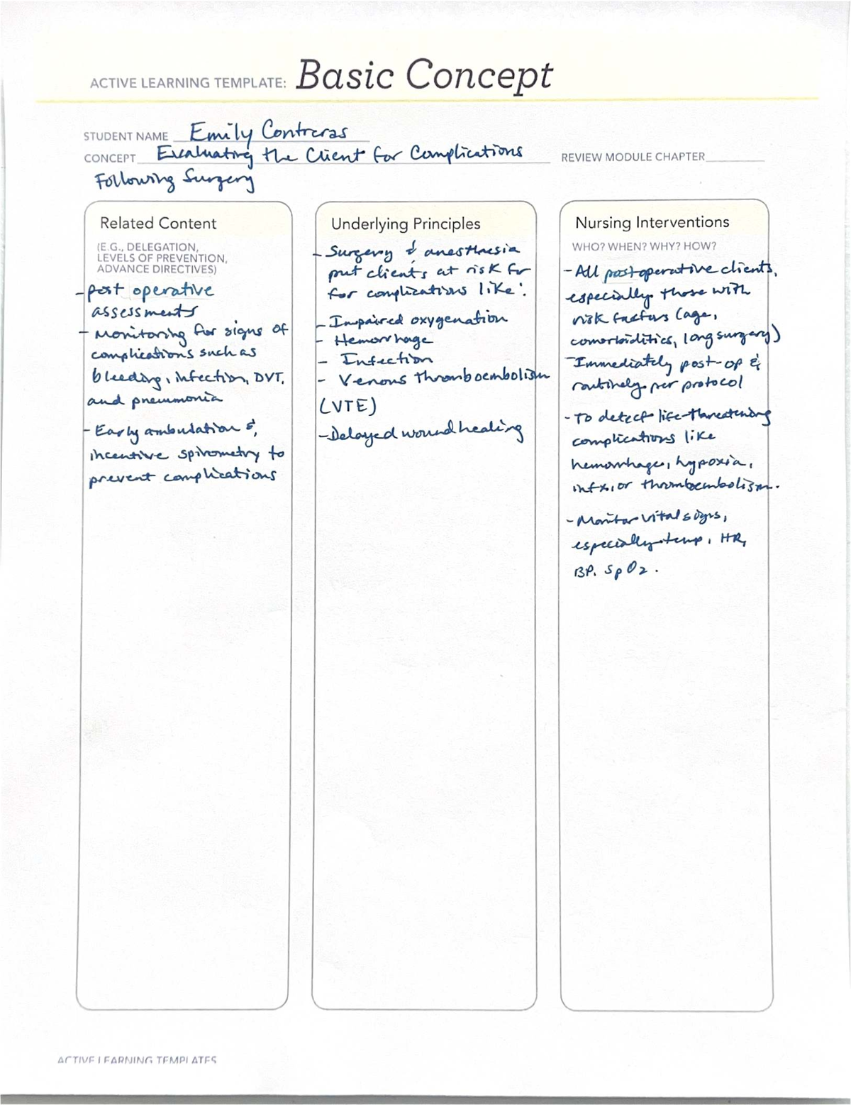 Evaluating a Client for Complications: Active Learning Template - Studocu