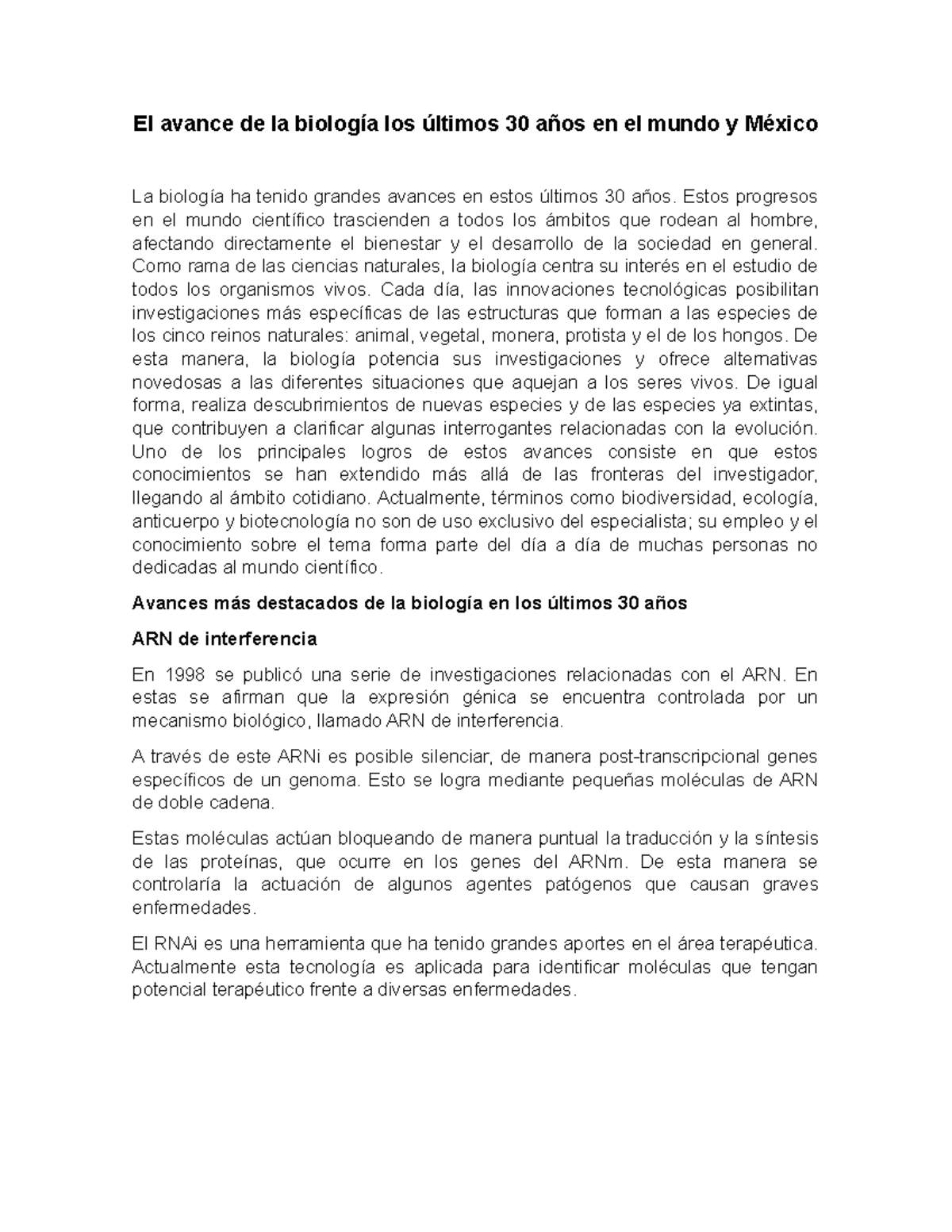 El avance de la biología los últimos 30 años en el mundo y México - El ...