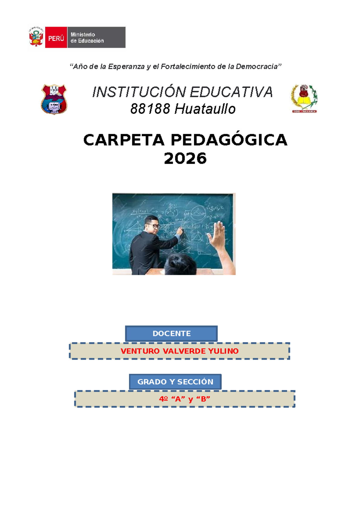Carpeta Pedagógica 2026 - I.E. 88188 Huataullo: Misión y Visión - Studocu