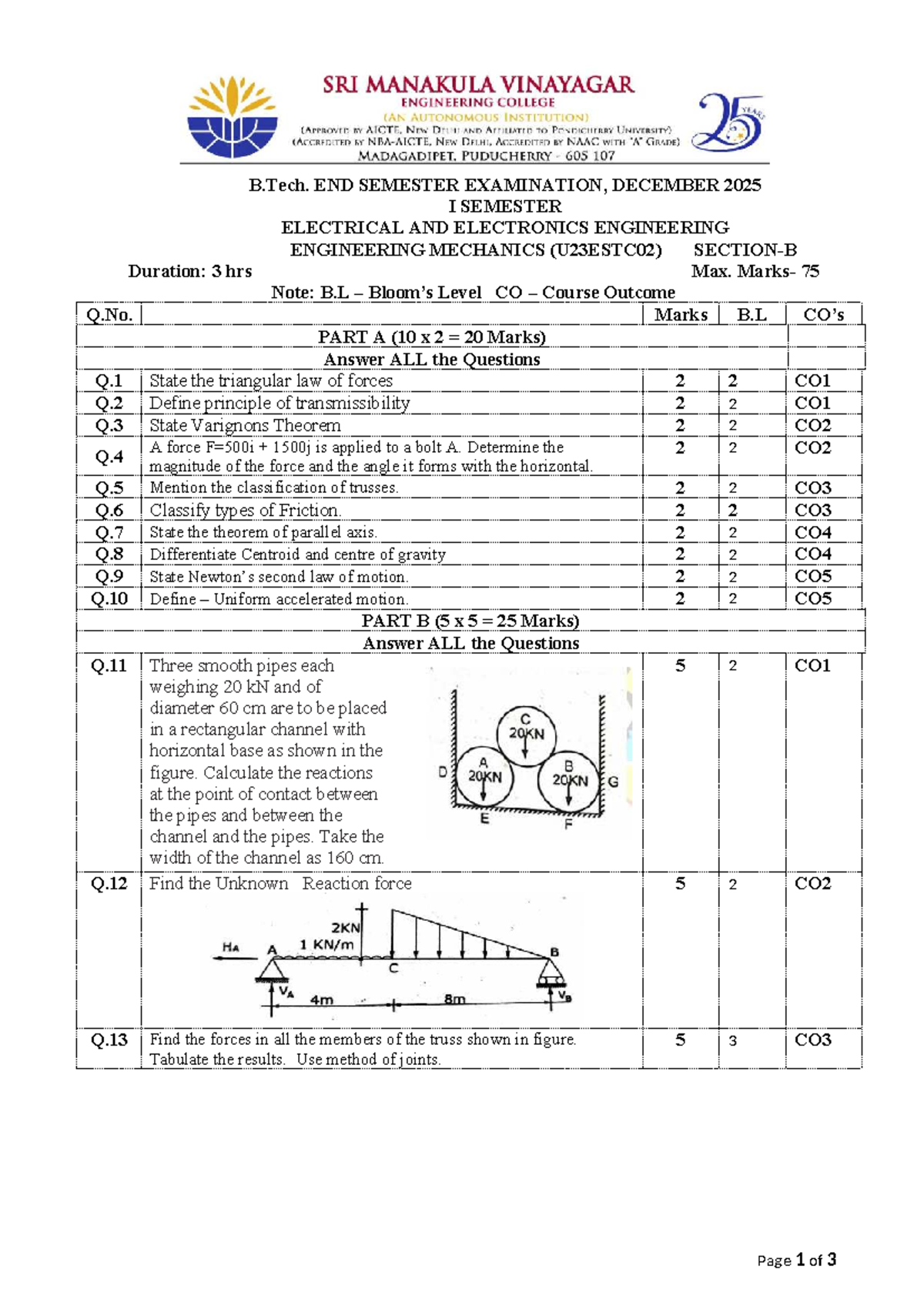 B.Tech. ESE EM Model Exam (U23ESTC02) - Electrical Engineering - Studocu