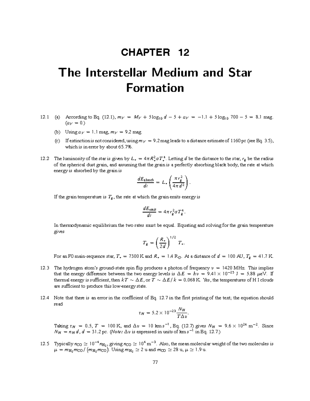 CH12 & CH13 Answers Key: Interstellar Medium & Stellar Evolution - Studocu