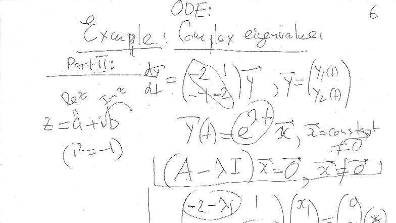 Final Exam Notes: ODE - Complex Eigenvalues (MAT 275) - Studocu