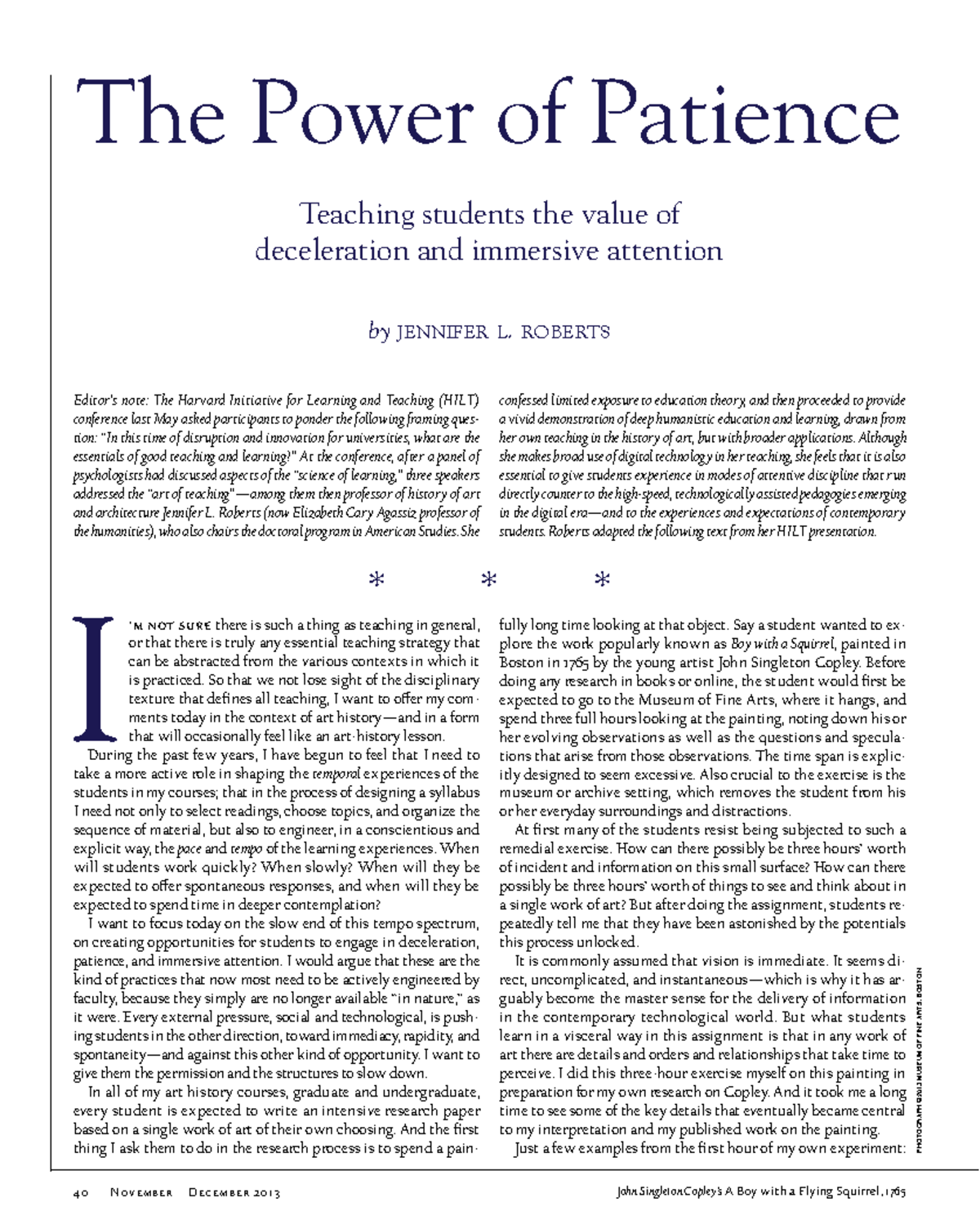 Roberts, J. - The Power of Patience - I ’m not sure there is such a ...