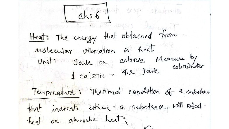 SSC Physics - Chapter 6: Heat and Its Effects on Matter Summary - Studocu
