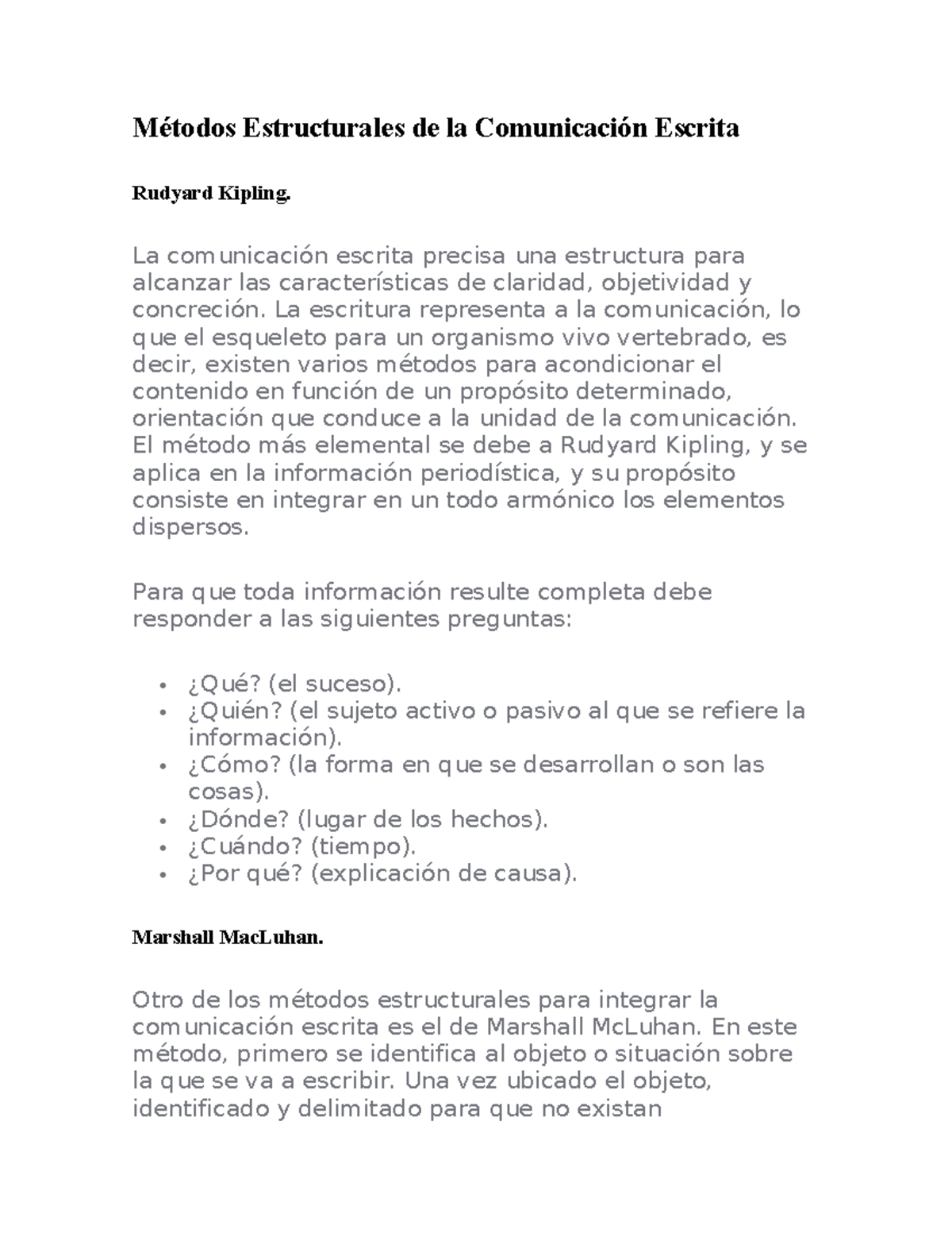 Métodos Estructurales en la Comunicación Escrita: Análisis y ...
