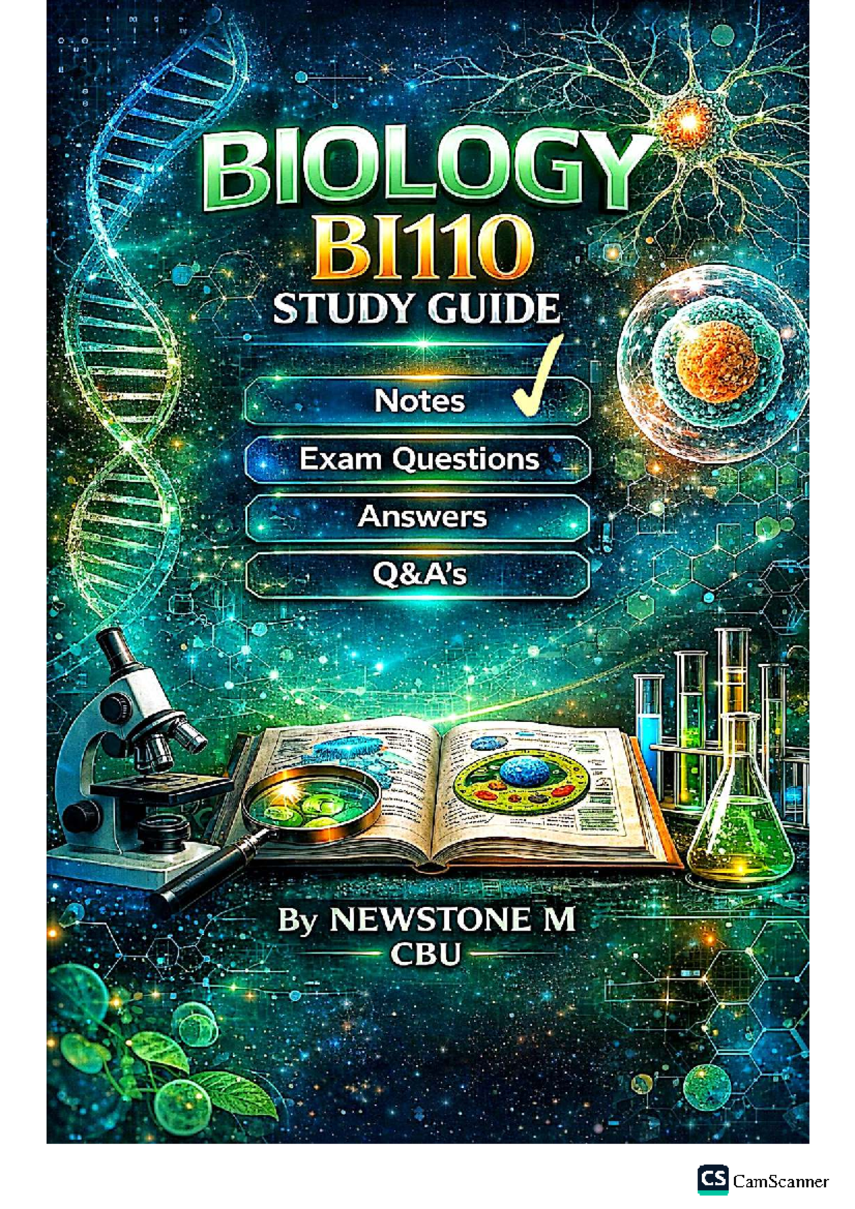 BIOLOGY BI110 CELL STRUCTURE & FUNCTION STUDY GUIDE NOTES - Studocu