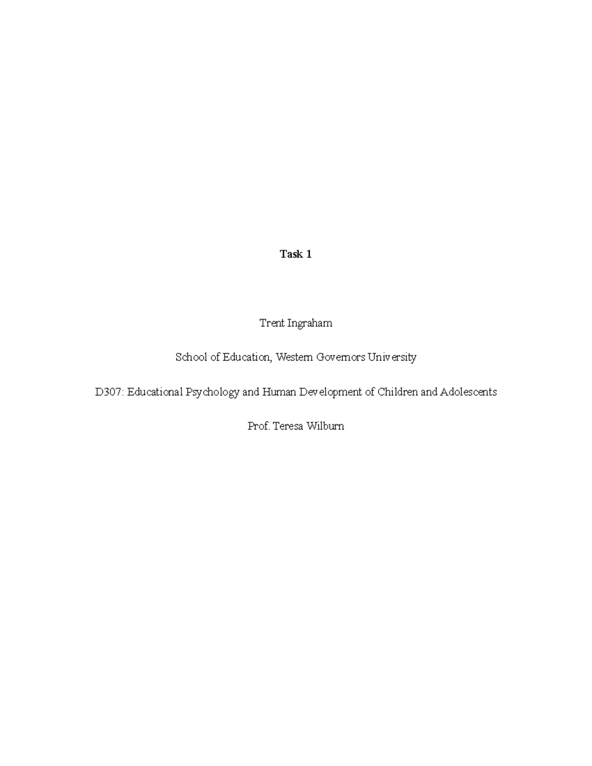D307: Case Study Analysis of Cognitive Development in Education - Studocu