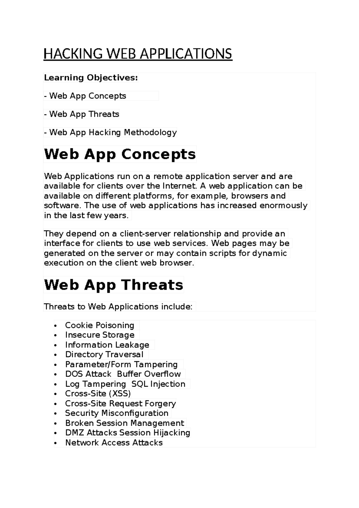 Hacking WEB Applications - HACKING WEB APPLICATIONS Learning Objectives ...