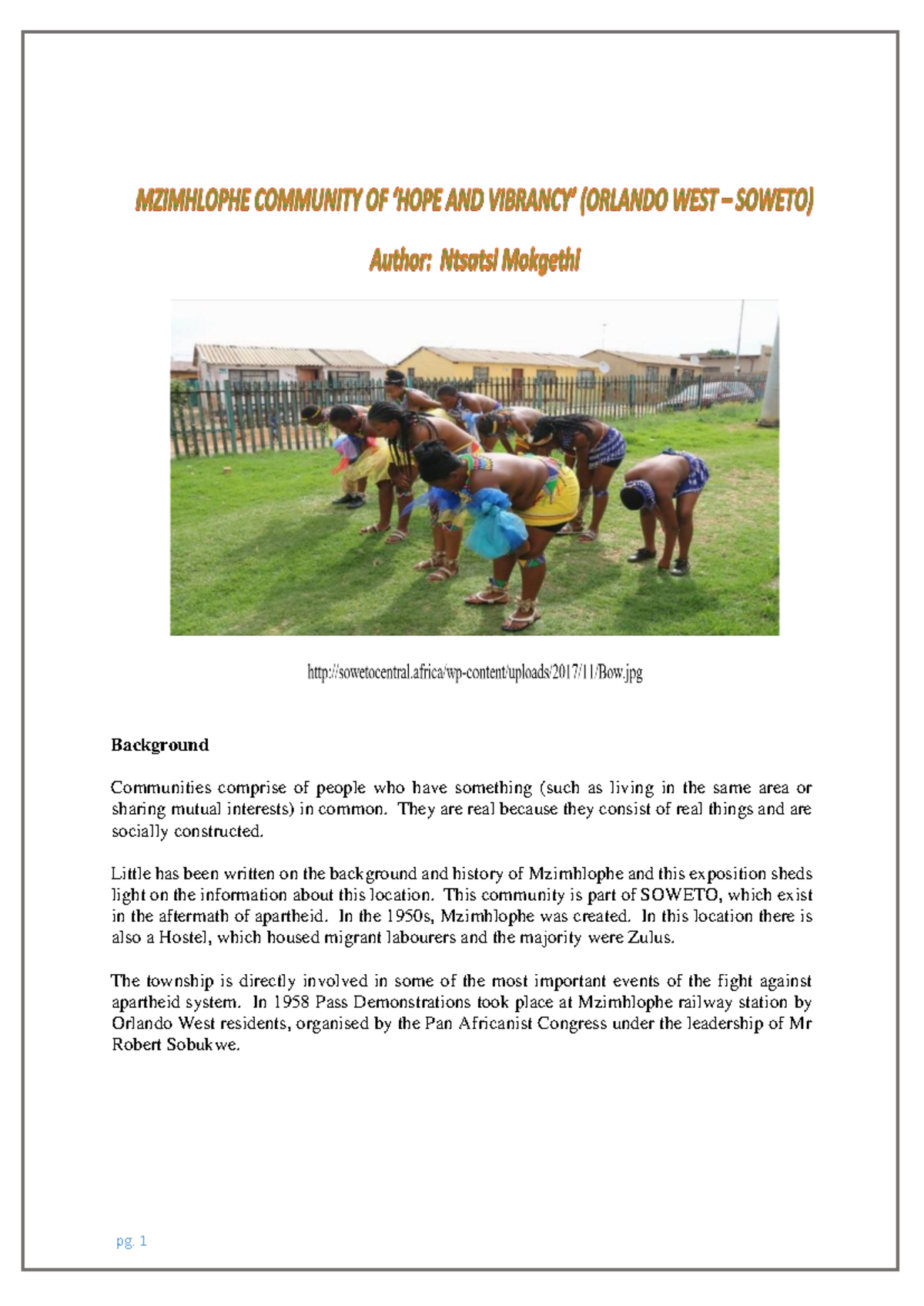 Mzimhlophe Community Insights: History & Vibrancy in Soweto - Final ...