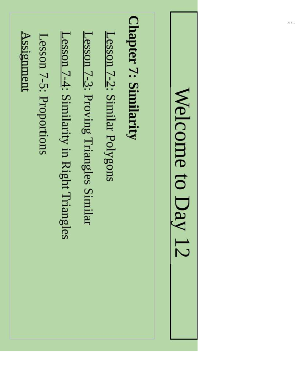 Day 12 Lecture: Chapter 7 Similarity & Proportions (Geometry) - Studocu