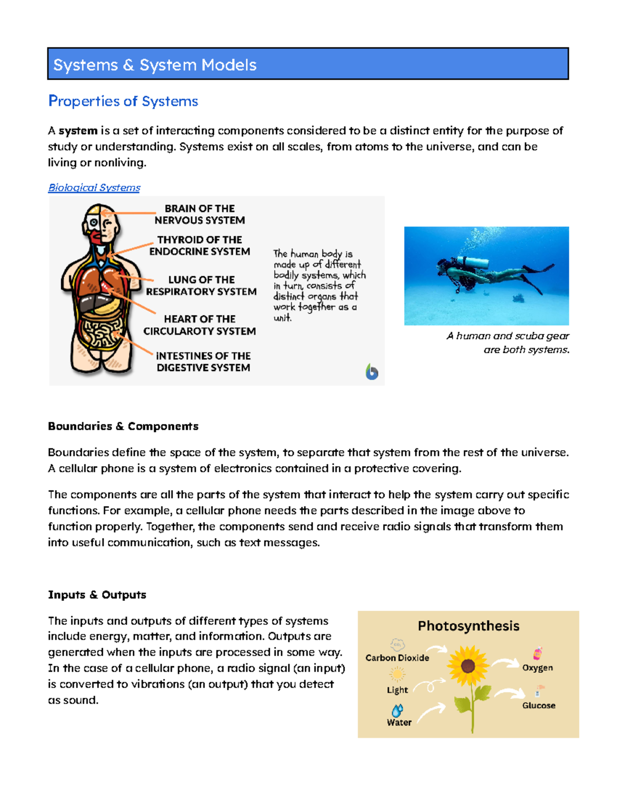 Systems - Properties of Systems A system is a set of interacting ...