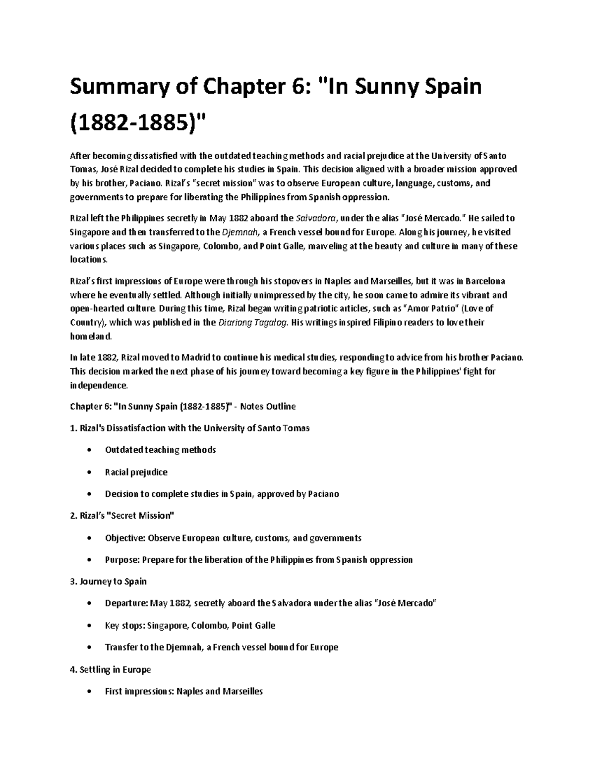 Life and Work of Jose Rizal: Chapter 6 - In Sunny Spain (1882-1885 ...