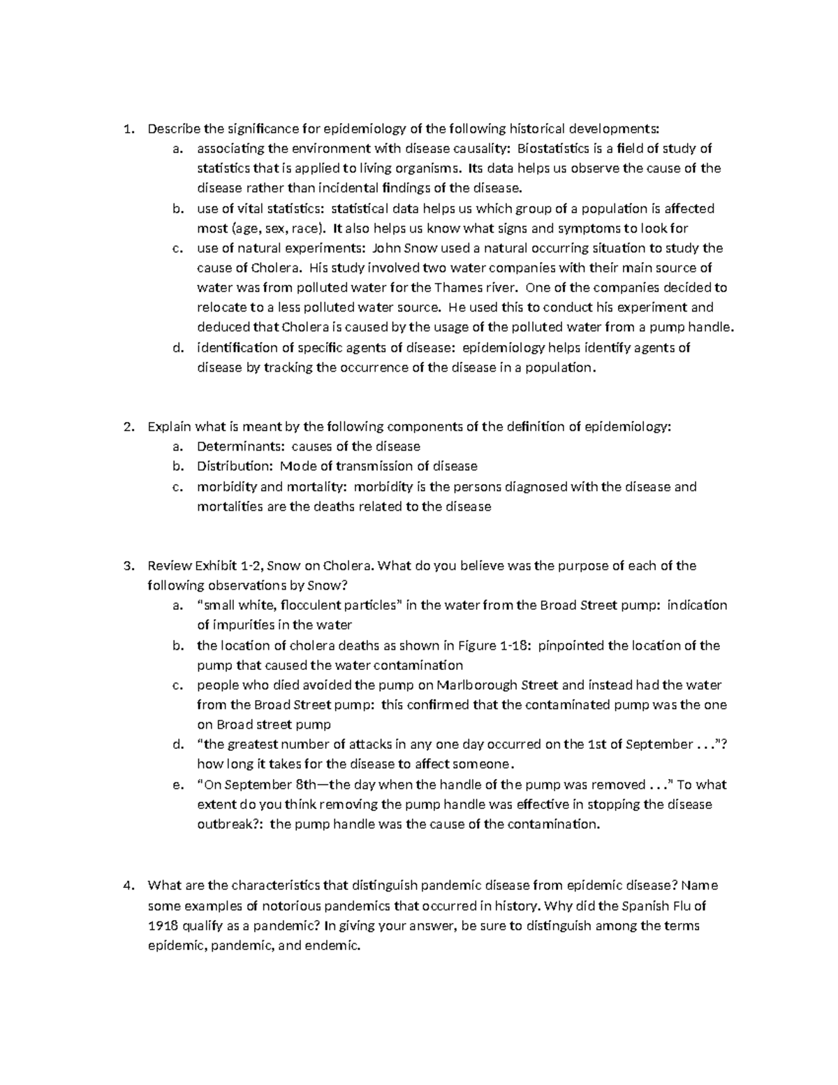 Chapter 1 Study Questions and Exercises - Describe the significance for ...