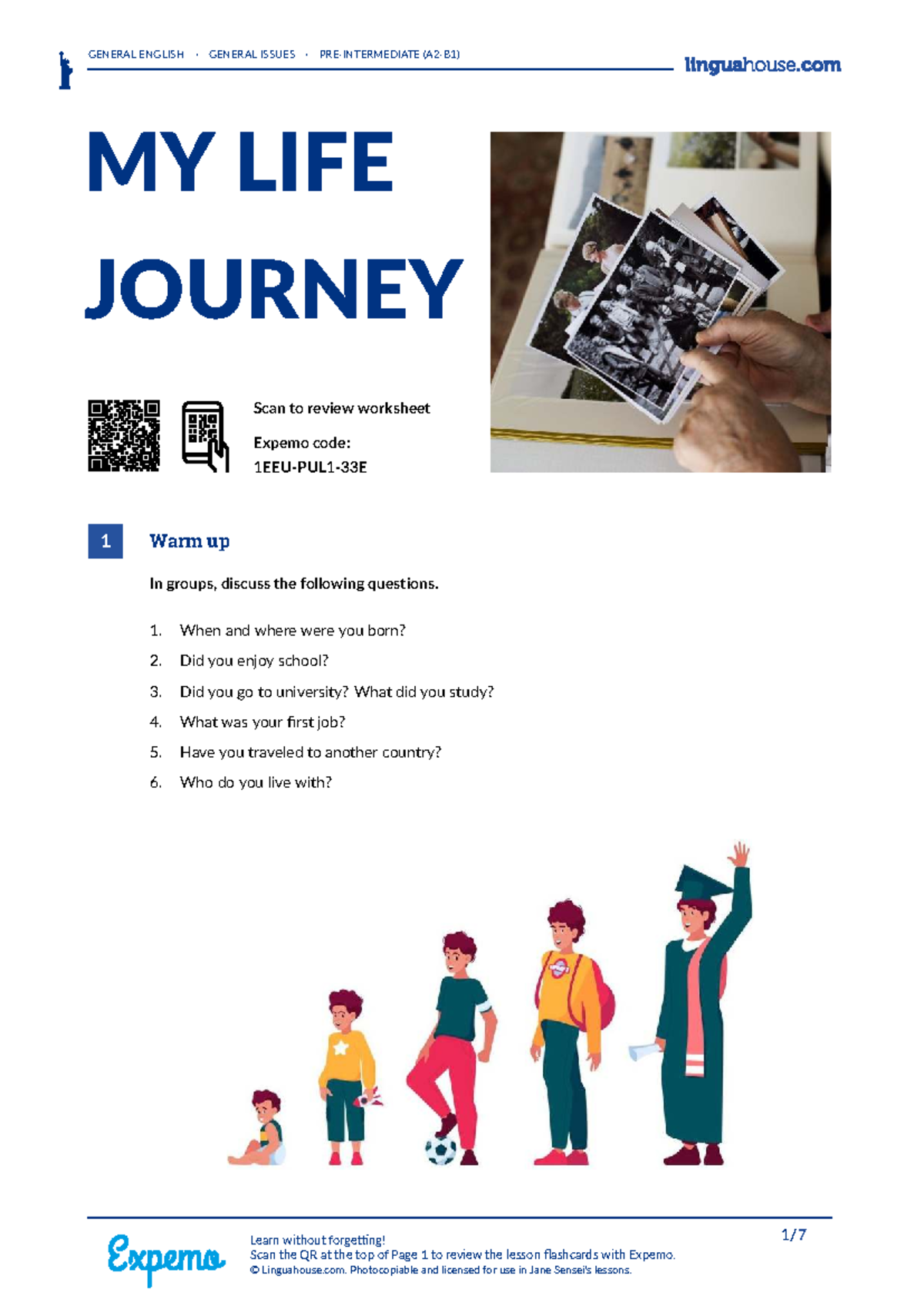 My Life Journey: General English A2-B1 Worksheet - Studocu