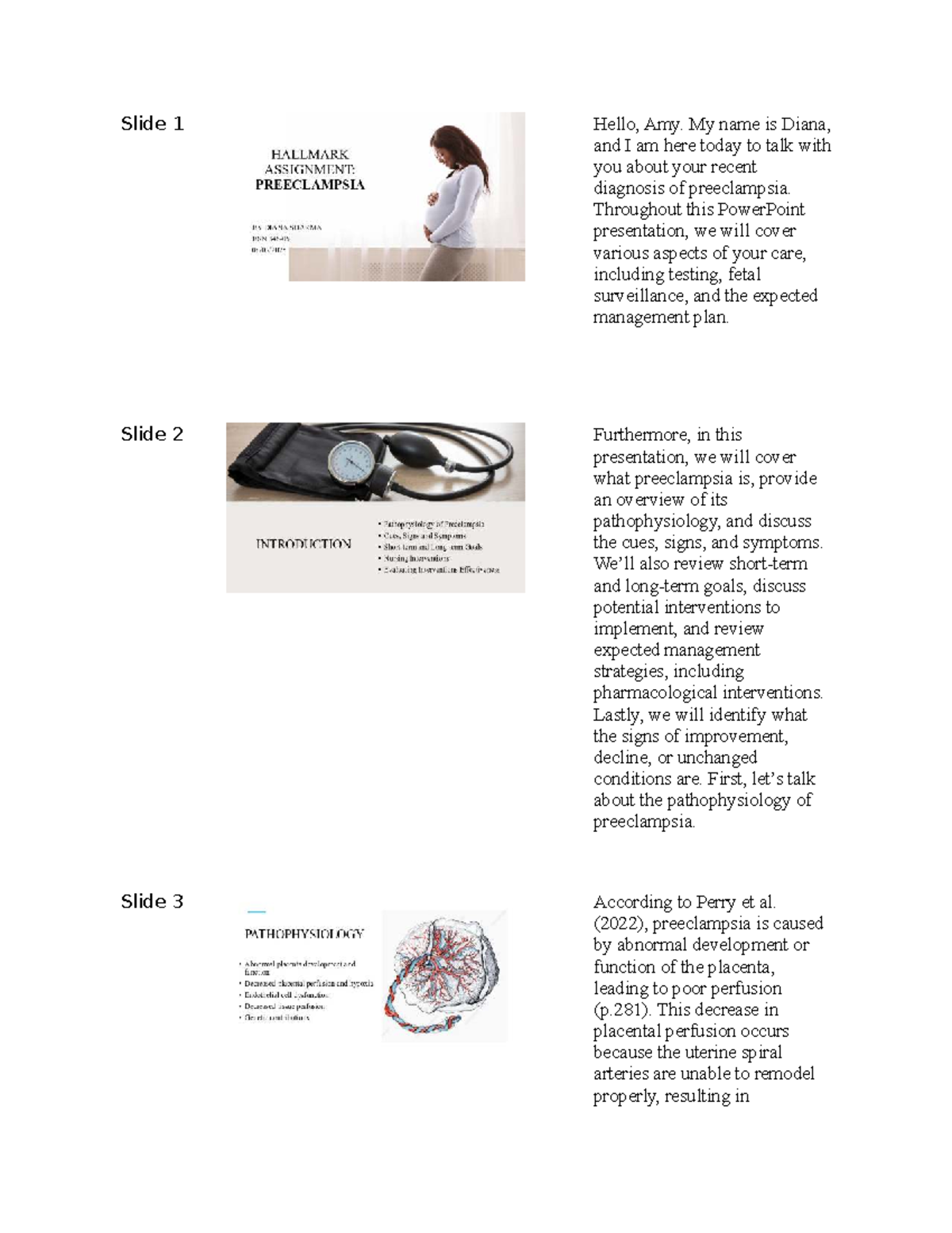 Hallmark Assignment: Preeclampsia Overview and Management Strategies ...