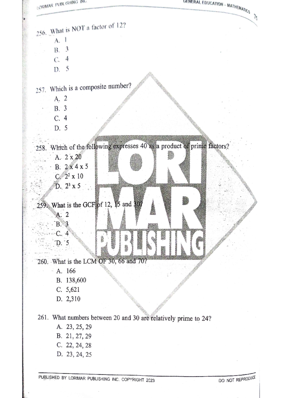 Mathematics Reviewer for General Education (GEN) - Practice Questions ...