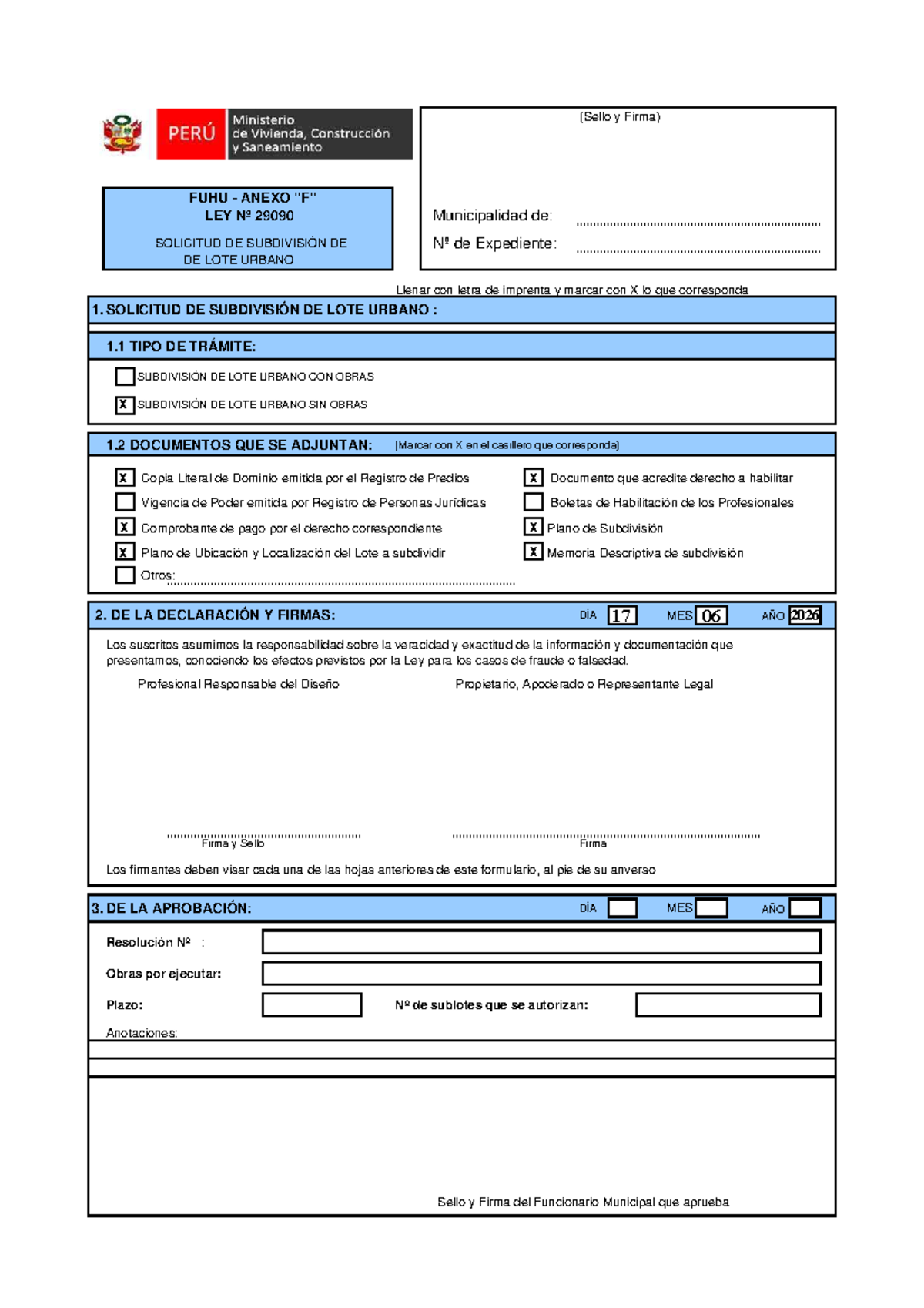 Anexo F: Memoria Descriptiva para Solicitud de Subdivisión de Lote ...