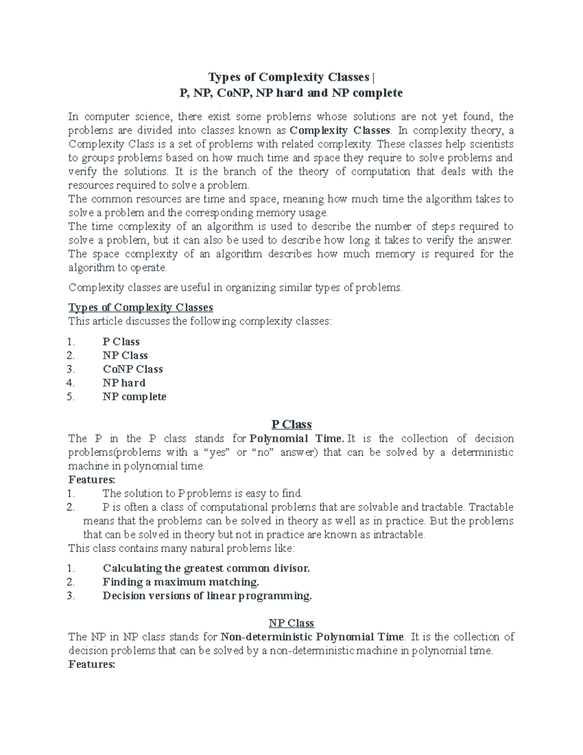 UNIT-5 DAA: Complexity Classes in Design and Analysis of Algorithms - Studocu