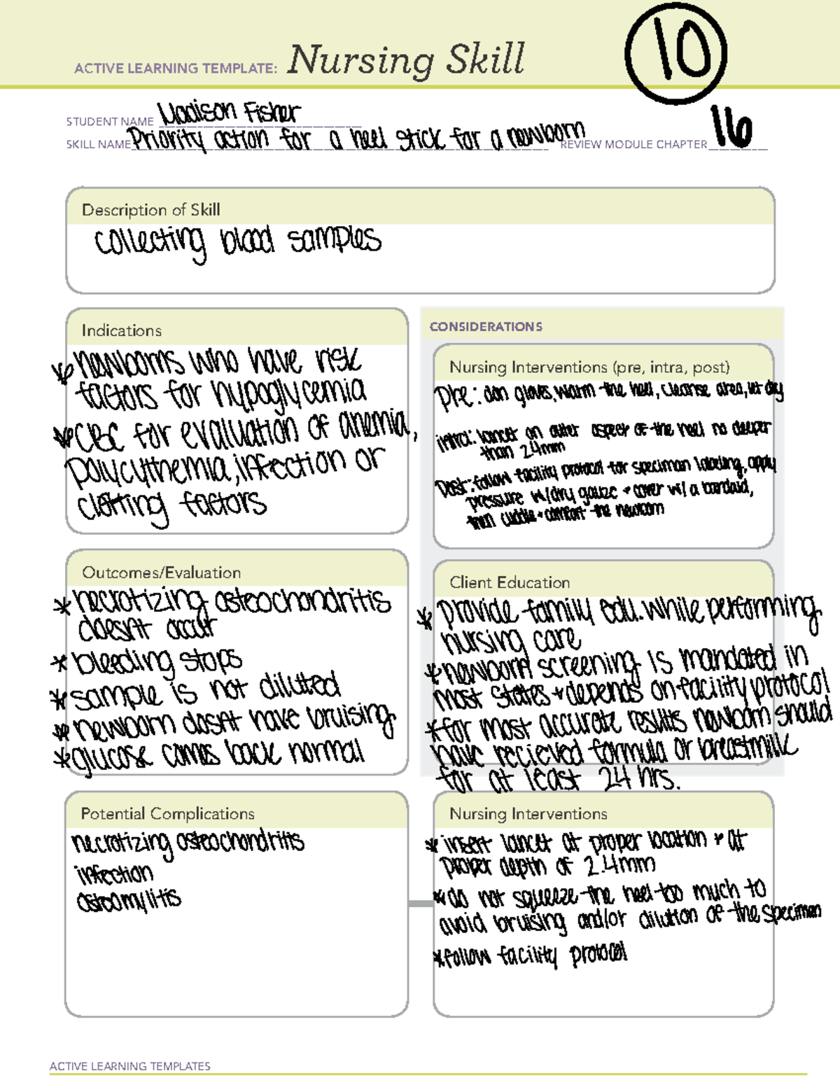 ACTIVE LEARNING TEMPLATE: Nursing Skill for Heel Stick in Newborns ...