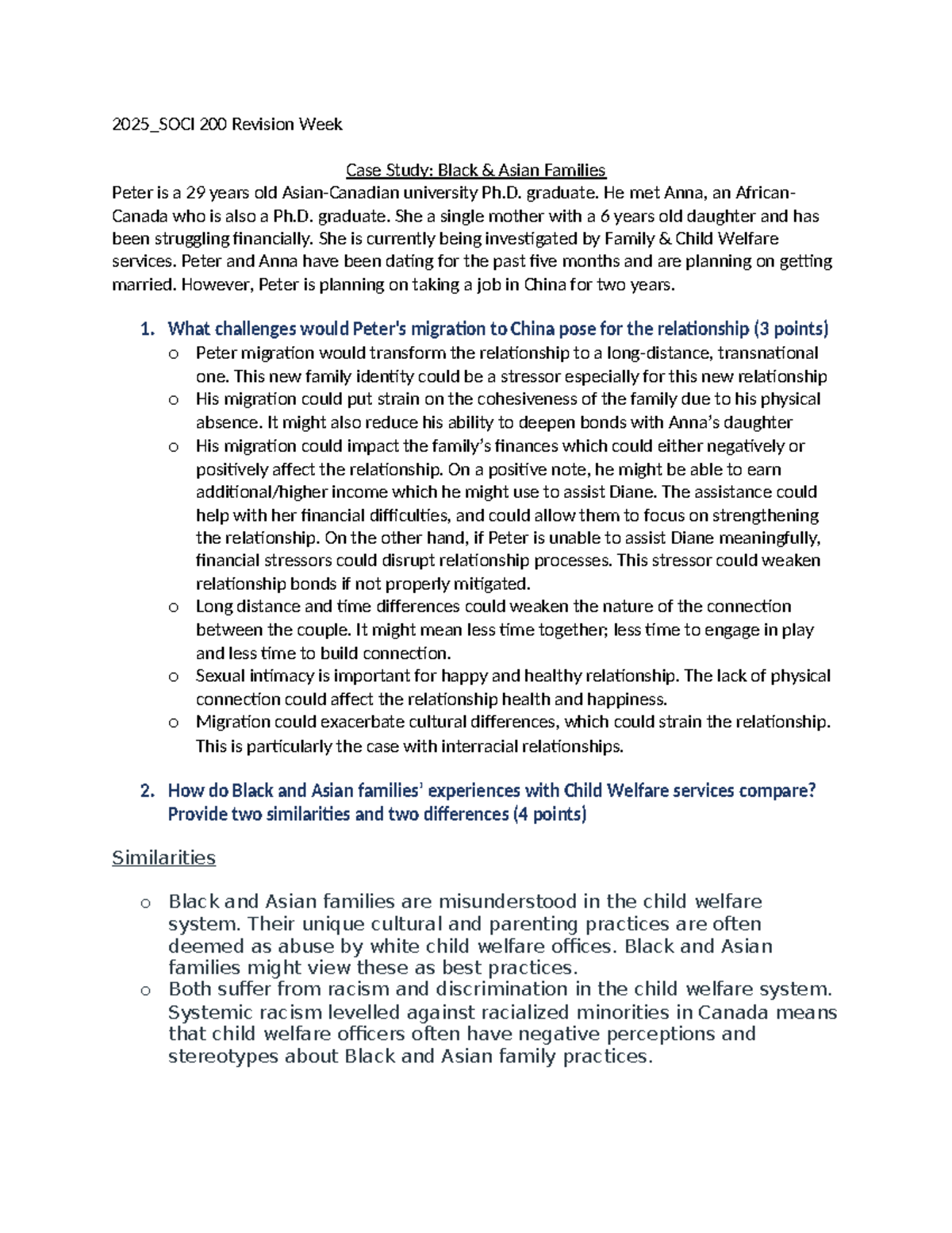 2025 SOCI 200 Case Study: Black and Asian Families Analysis - Studocu