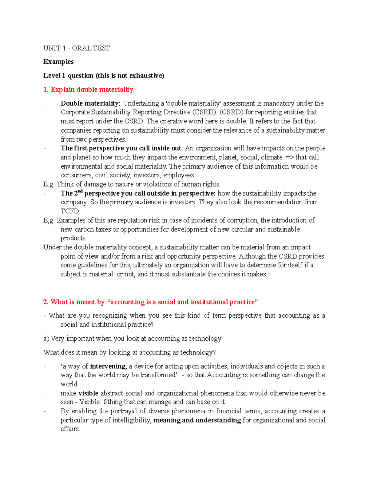 Unit 1 - Oral test - Fian - UNIT 1 - ORAL TEST Examples Level 1 ...