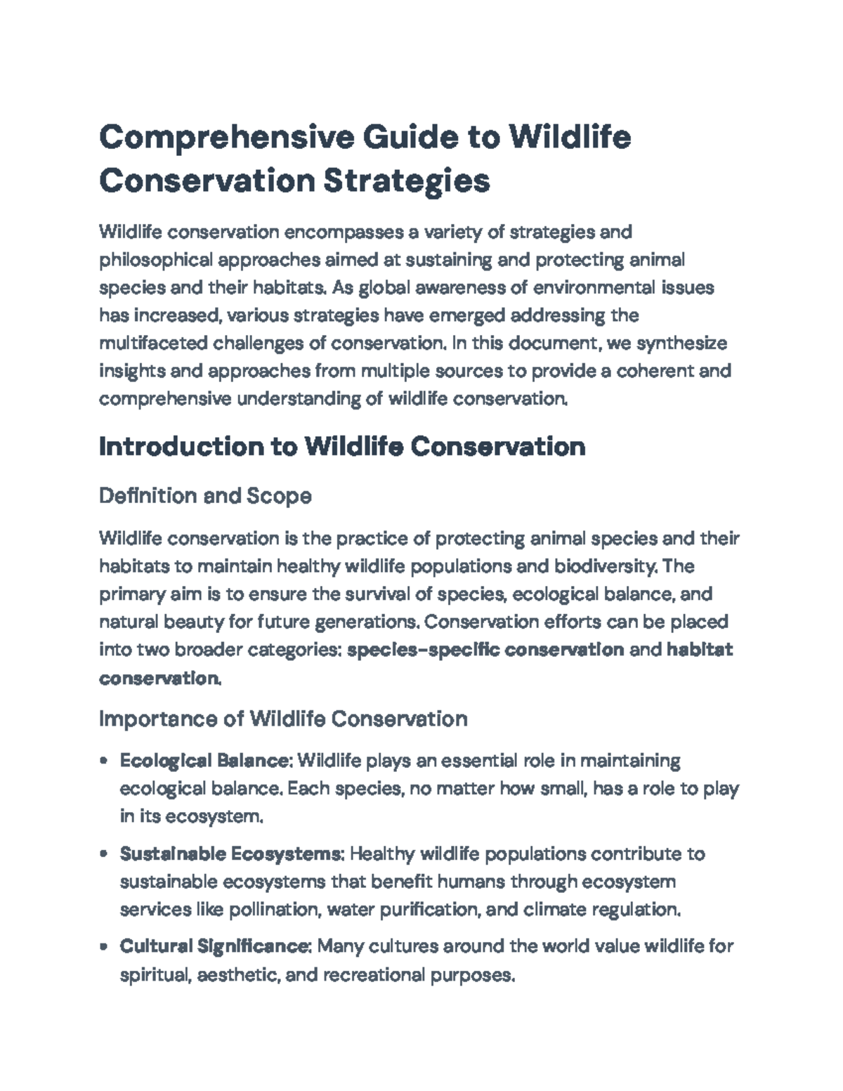 Comprehensive Guide to Wildlife Conservation Strategies and Policies ...