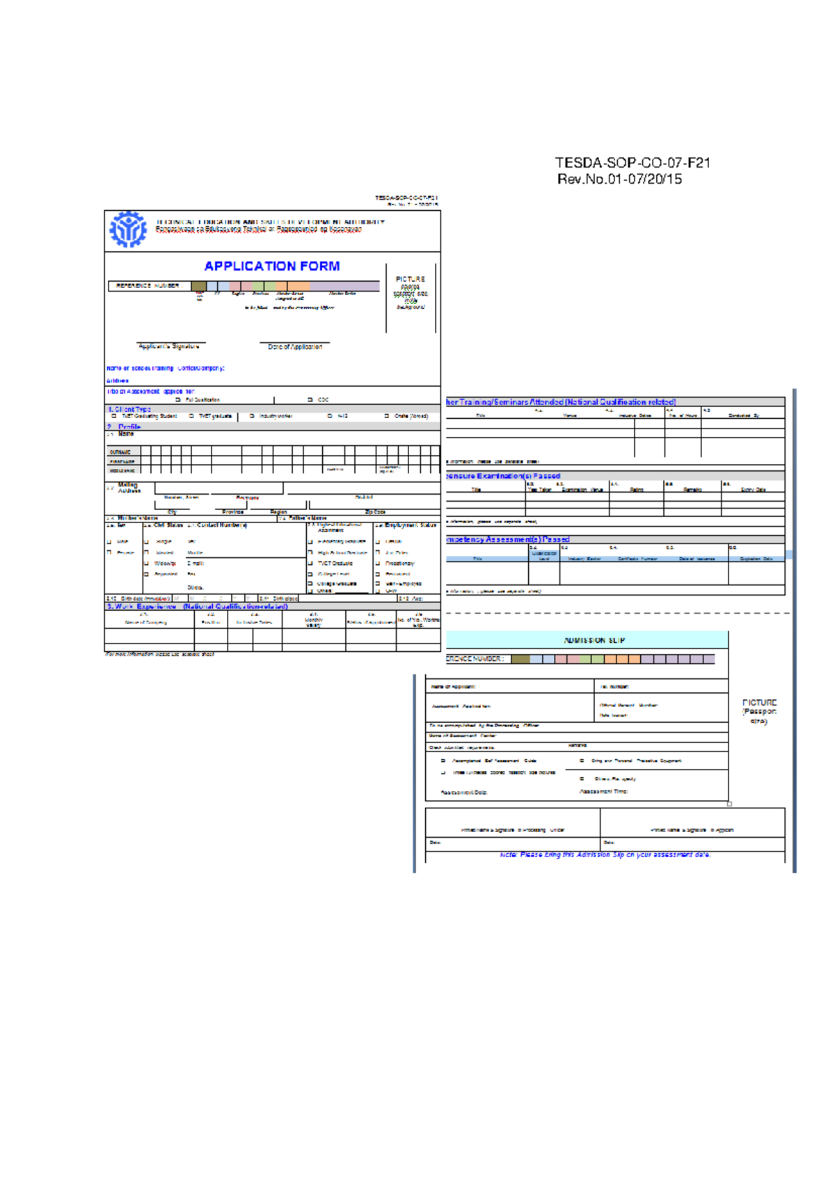 Tesda Forms - Rev.No-07/20/ Rev.No-07/20/ Technical Education and ...