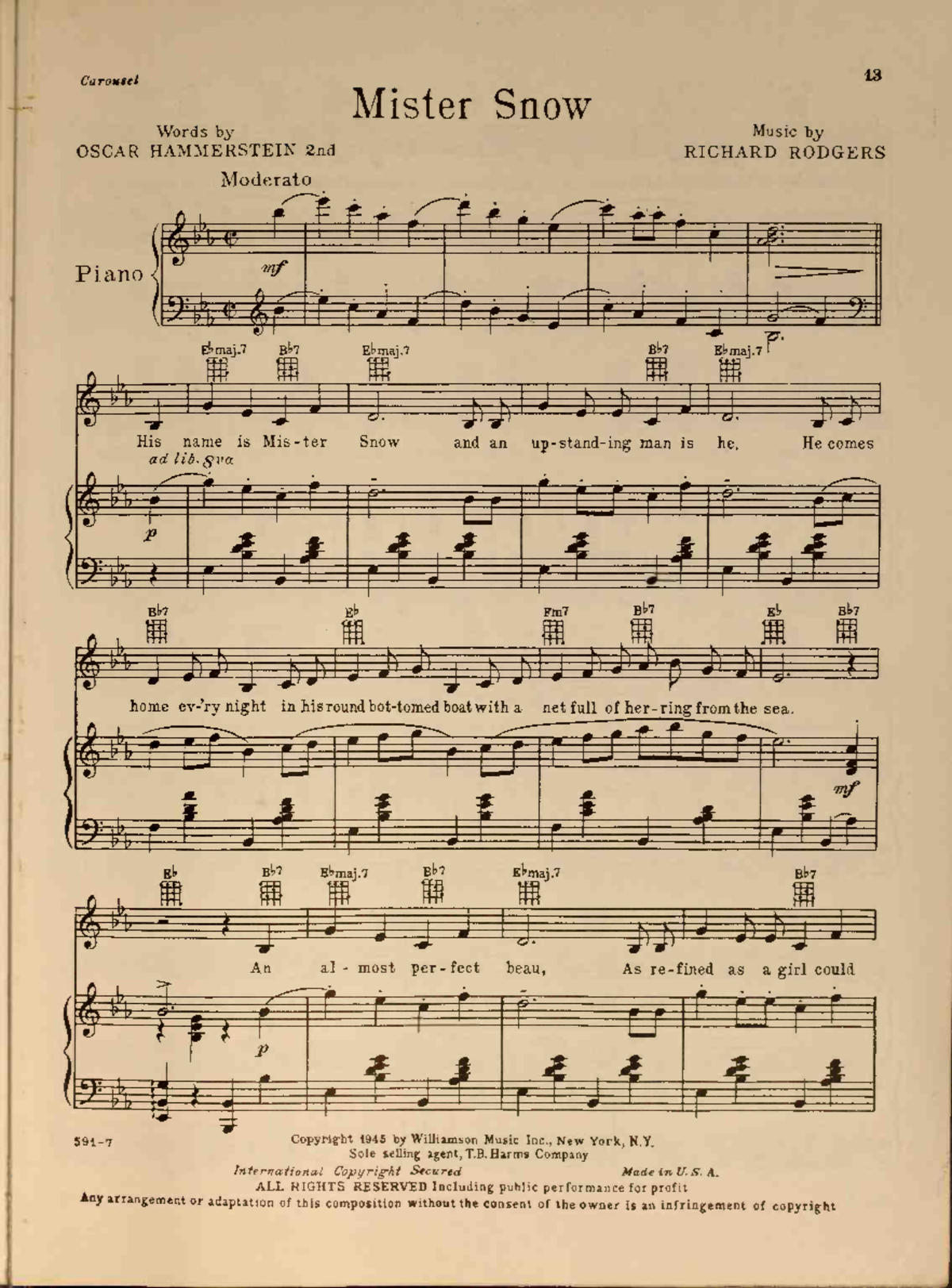 MUS101 - Mister Snow: Sheet Music and Lyrics Analysis - Studocu