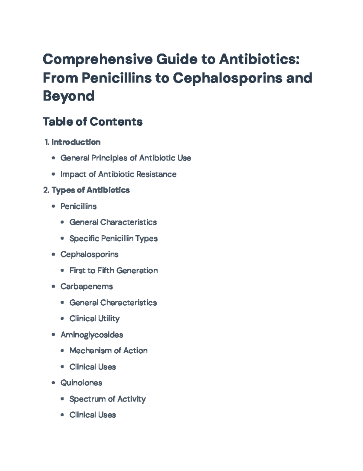 Comprehensive Guide to Antibiotics: Classes, Resistance, and ...