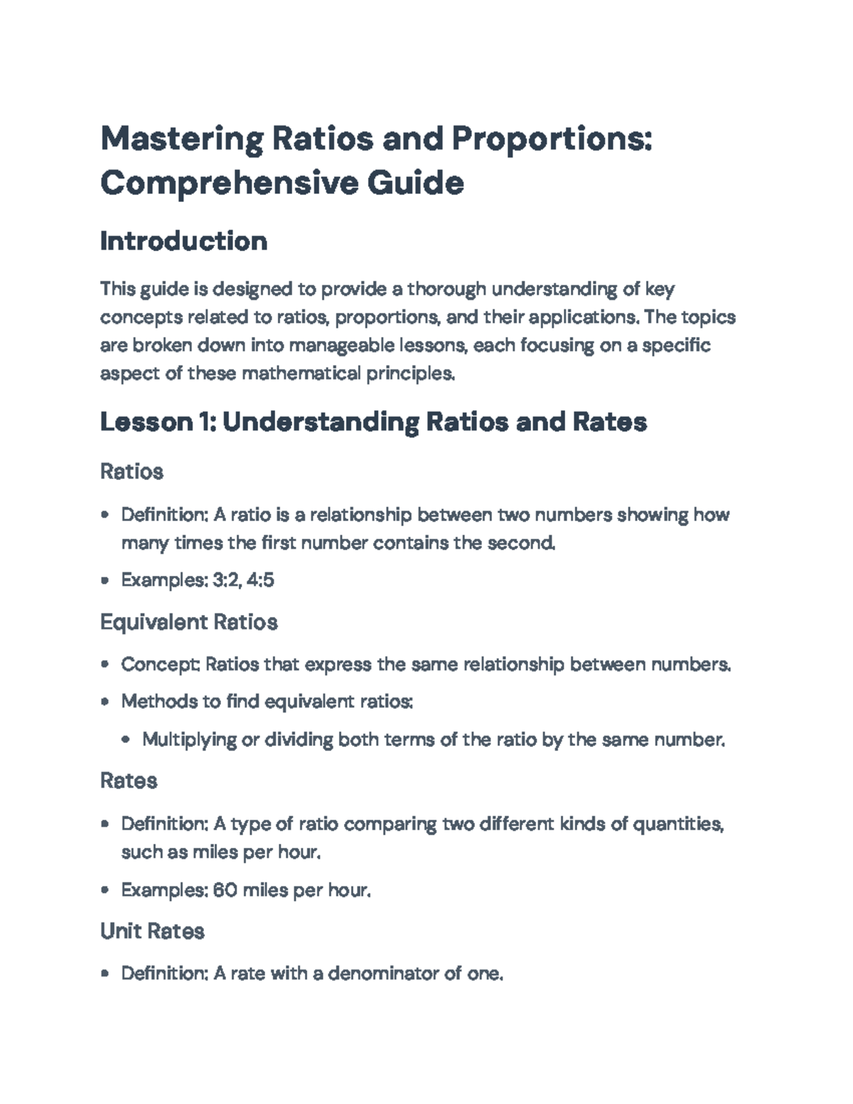 Mastering Ratios and Proportions: A Comprehensive Math Guide ...