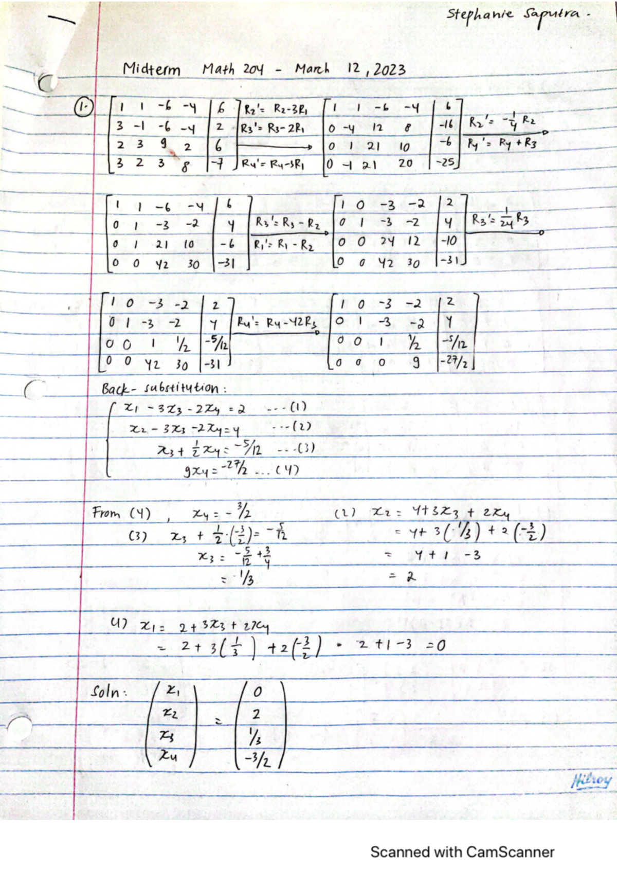 Math 204 midterm 2023 winter solution - MATH 204 - Studocu