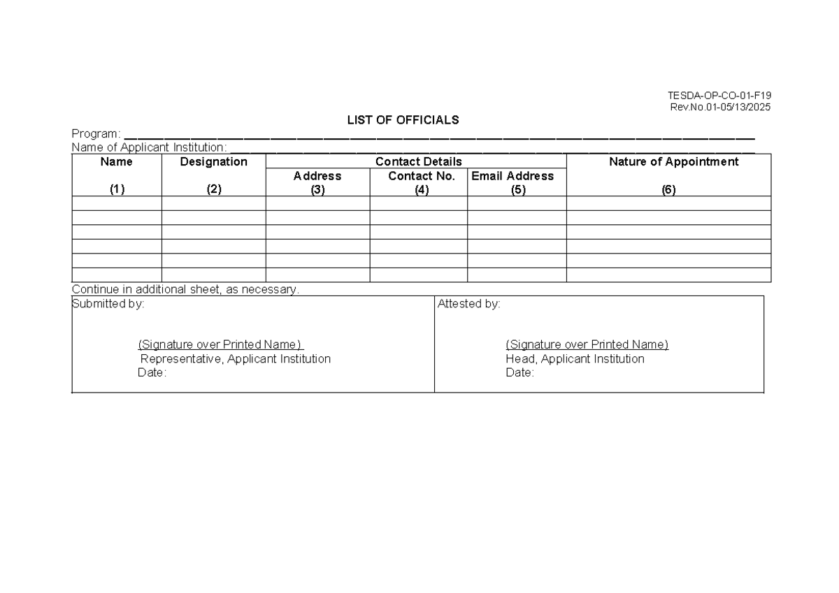 Tesda OP CO 01 F19 - you can do it - TESDA-OP-CO-01-F Rev.No-05/13 ...