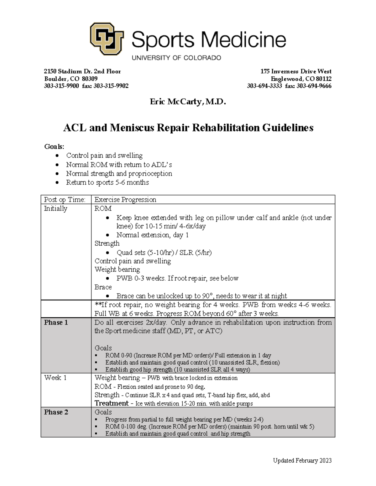 ACL and Meniscus Repair Protocol: Rehabilitation Guidelines 2024 - Studocu