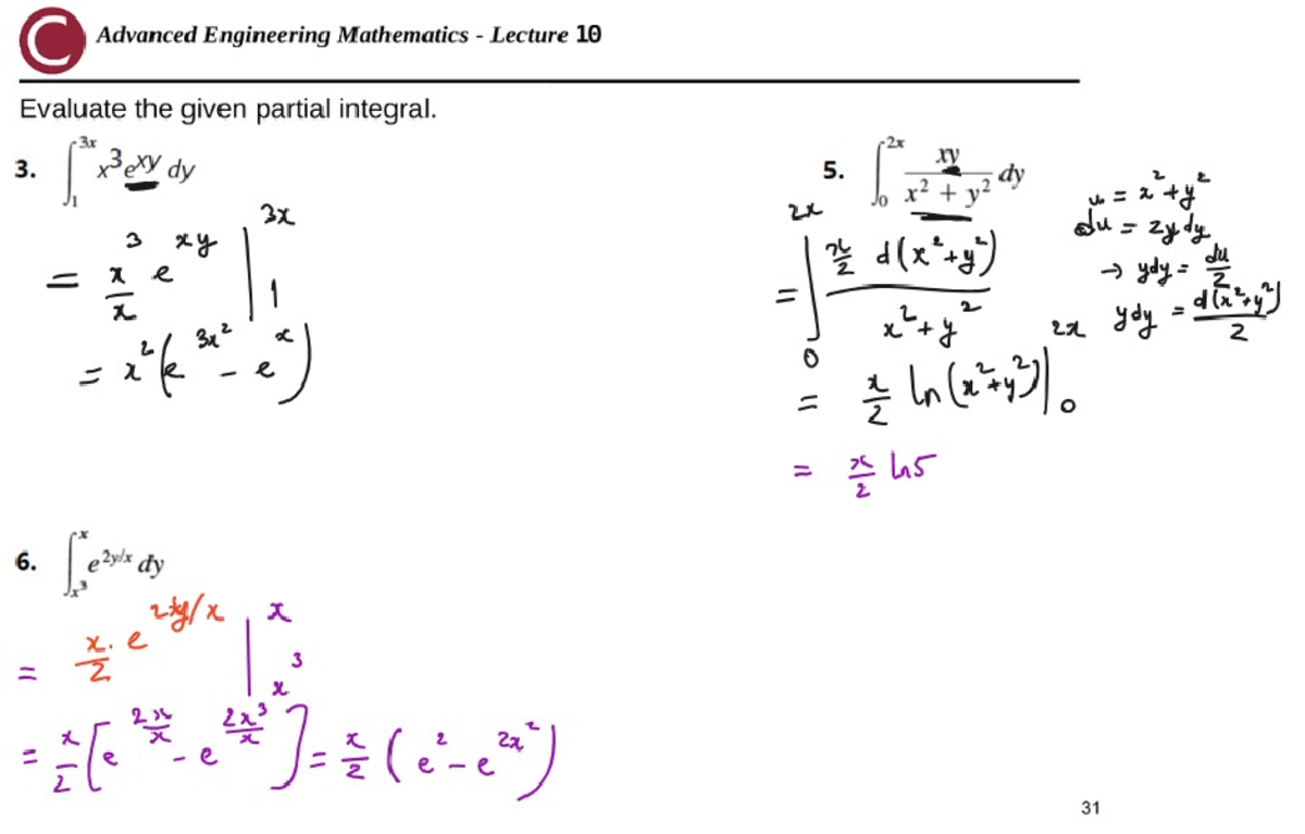 C Advanced Engineering Mathematics Lecture 10 Double Integral ...